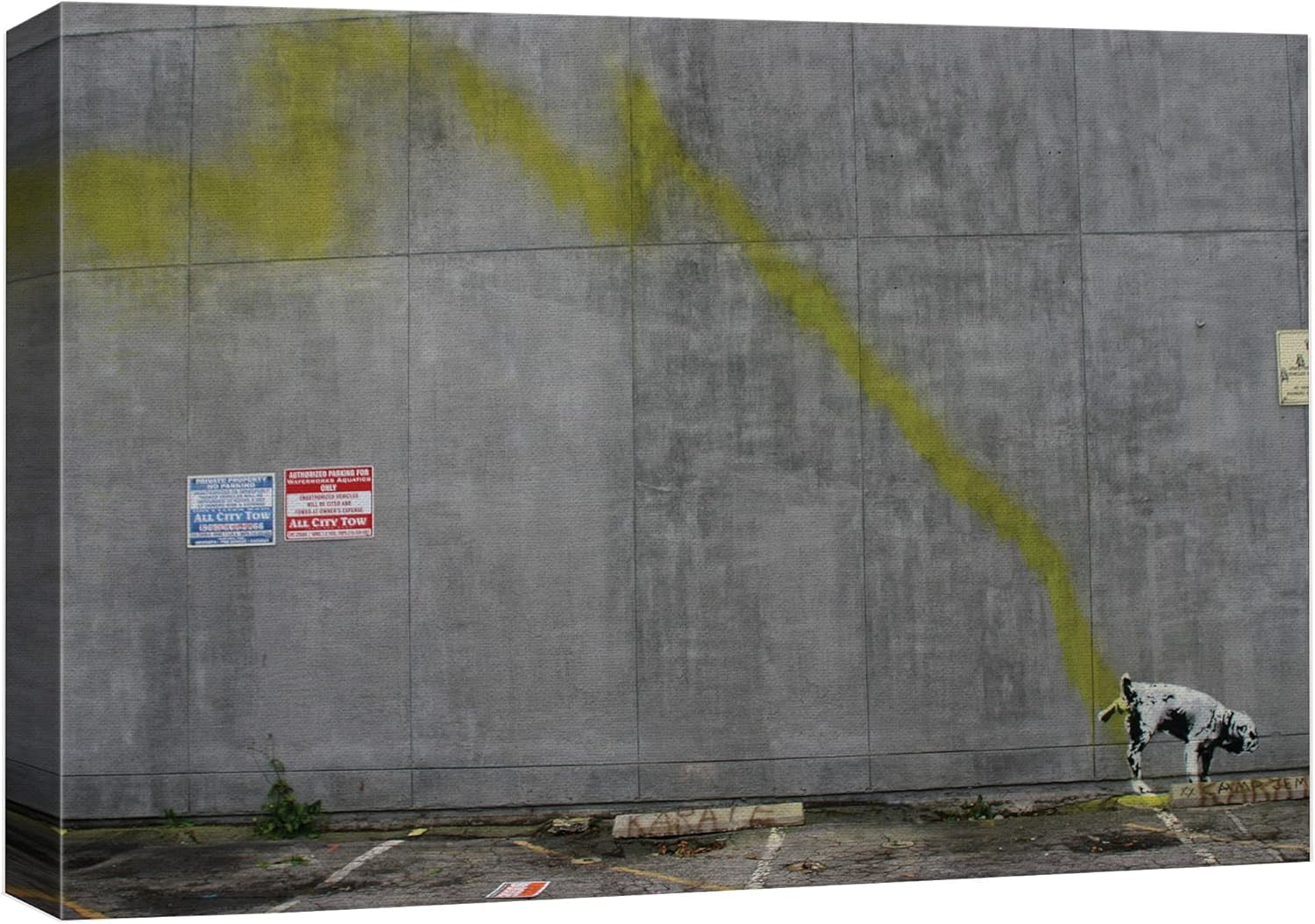 AVOI Canvas Print Wall Art Banksy Dog Peeing on Wall Graffiti & Street ...