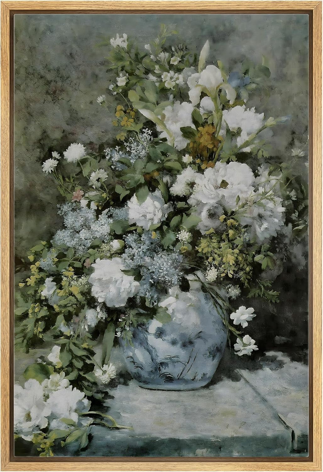 AVOI Canvas Print Wall Art Blooms in a Blue Vase Elegant Still Life ...