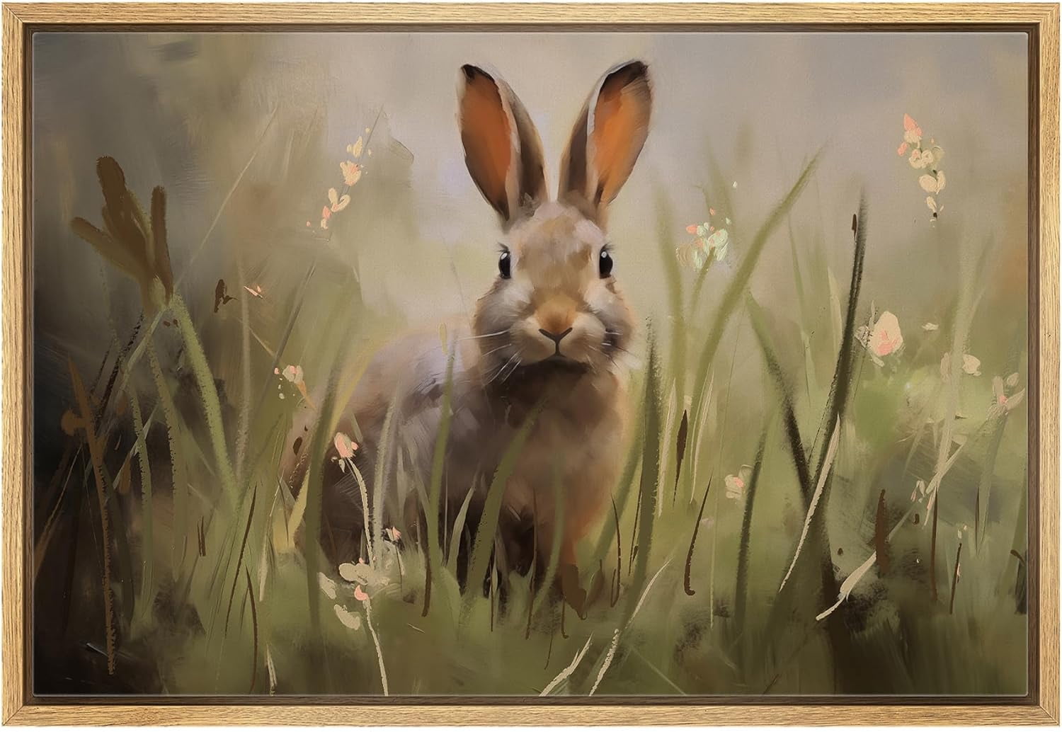 AVOI Canvas Print Wall Art Curious Rabbit Amidst Spring Grass ...
