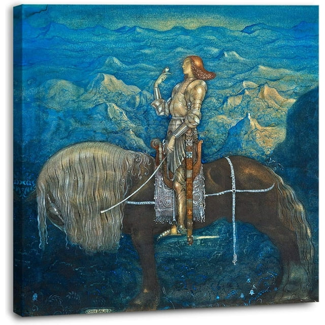 AVOI Canvas Print Wall Art - Fairy Tale Illustration A Knight Rode on a ...