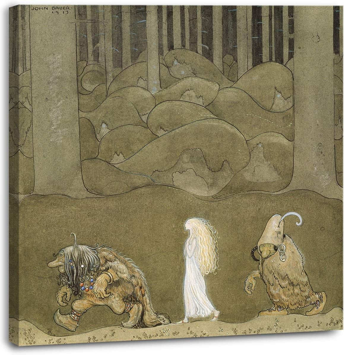 AVOI Canvas Print Wall Art - Fairy Tale Illustration The Princess and ...