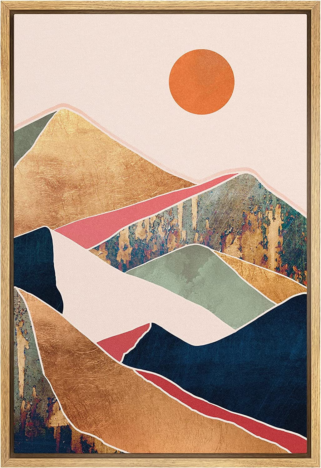 AVOI Canvas Print Wall Art Marble Granite Pastel Sun Mountain Range ...