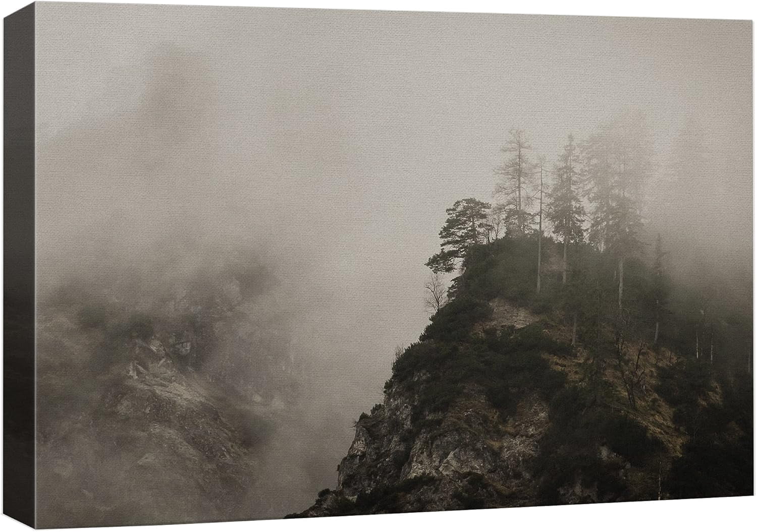 AVOI Canvas Print Wall Art Mist and Fog Over Hillside Forest Tree ...