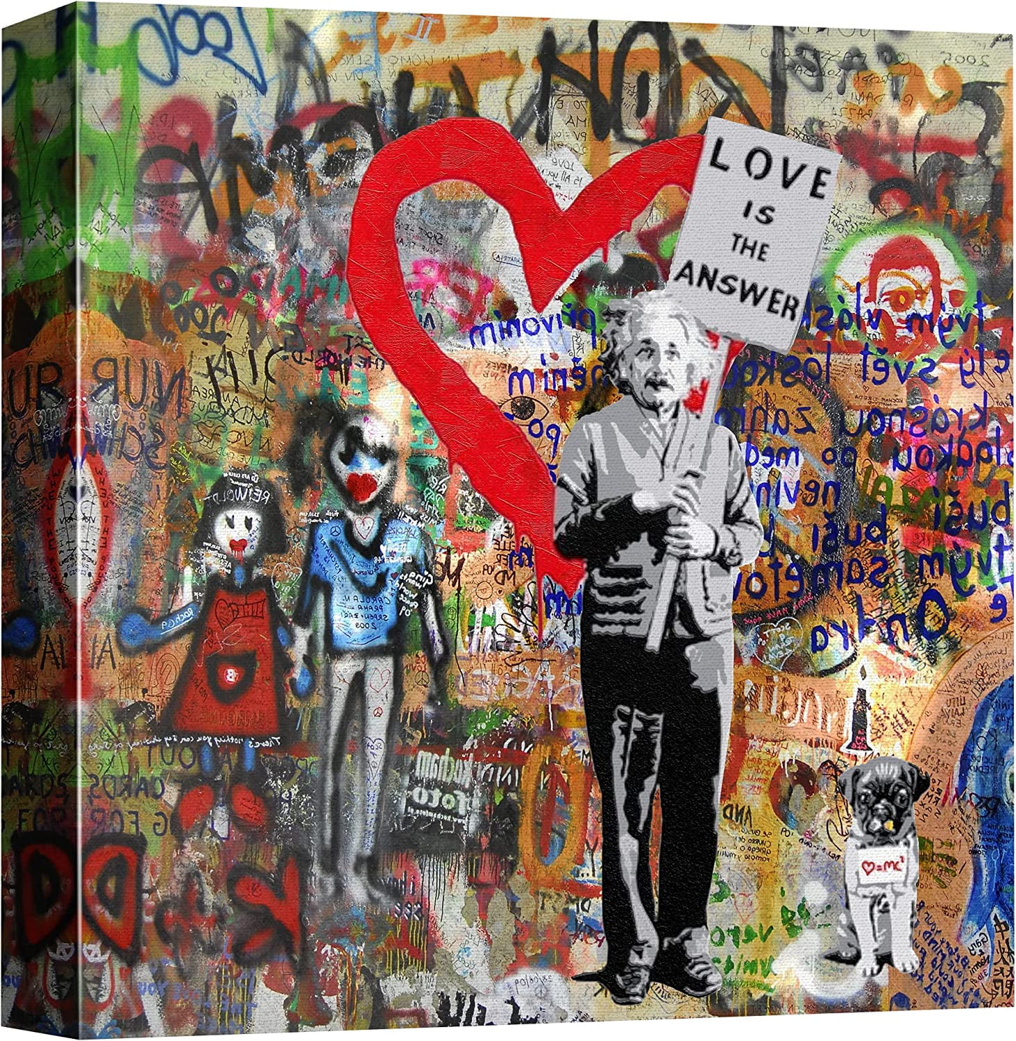 AVOI Canvas Print Wall Art Urban Colorful Banksy Style Landscape ...