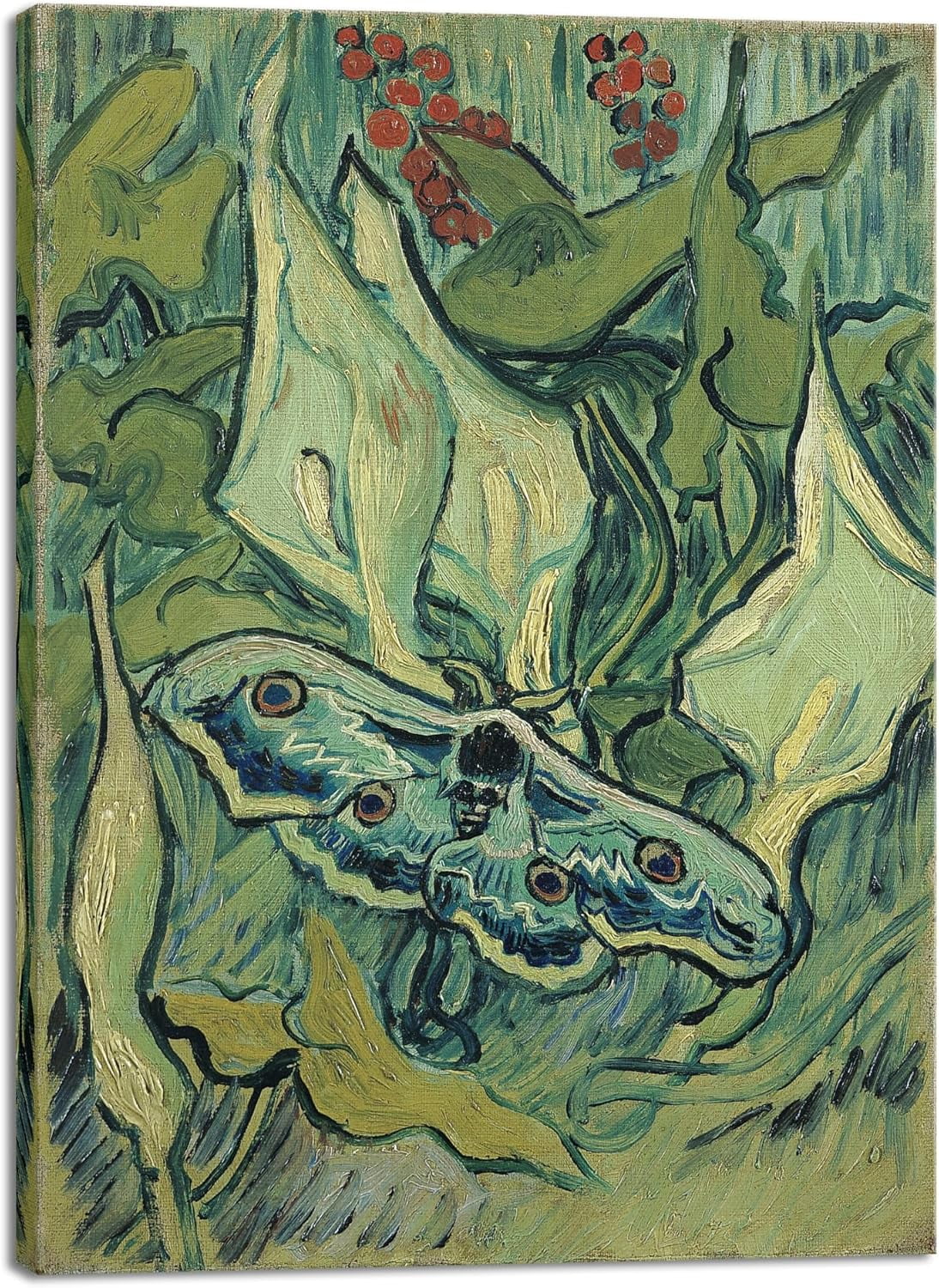 AVOI Canvas Prints Wall Art Great Peacock Moth by Vincent Van Gogh Oil ...