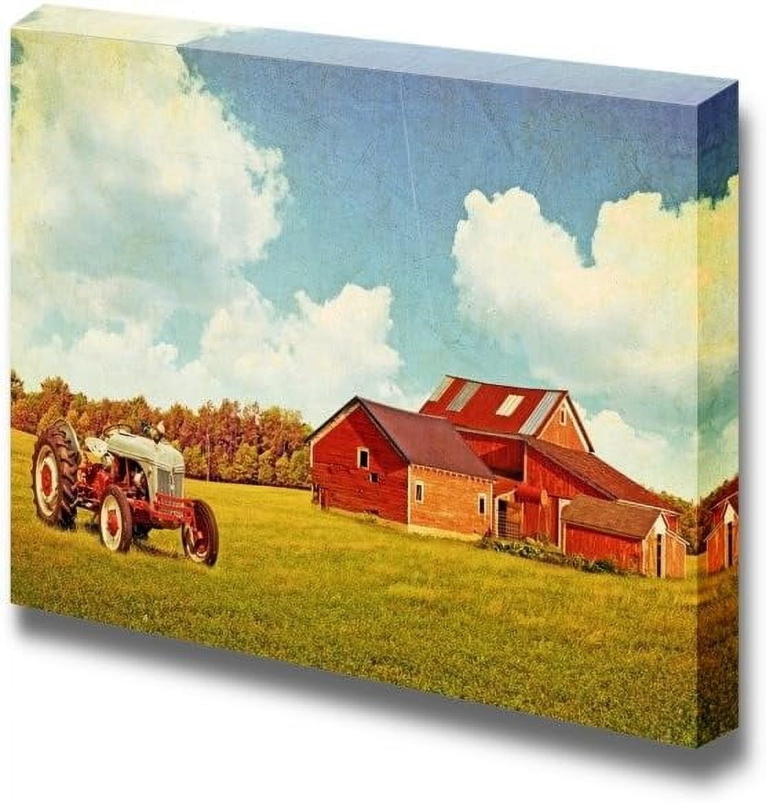 AEFER Canvas Prints Wall Art - Traditional Country Farm in Vintage ...