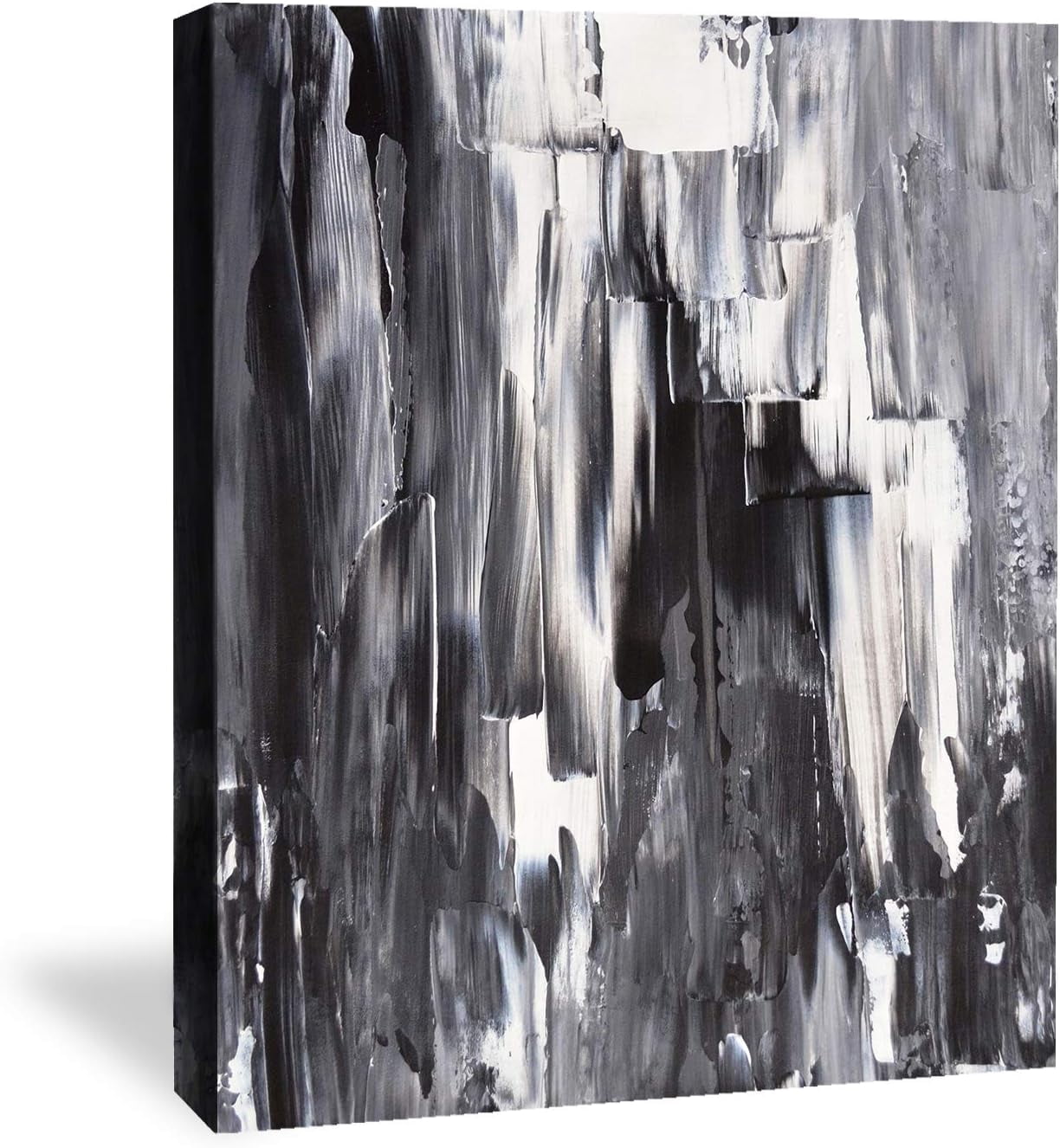 AVOI Canvas Wall Art Abstract Black and White Painting Artwork for ...