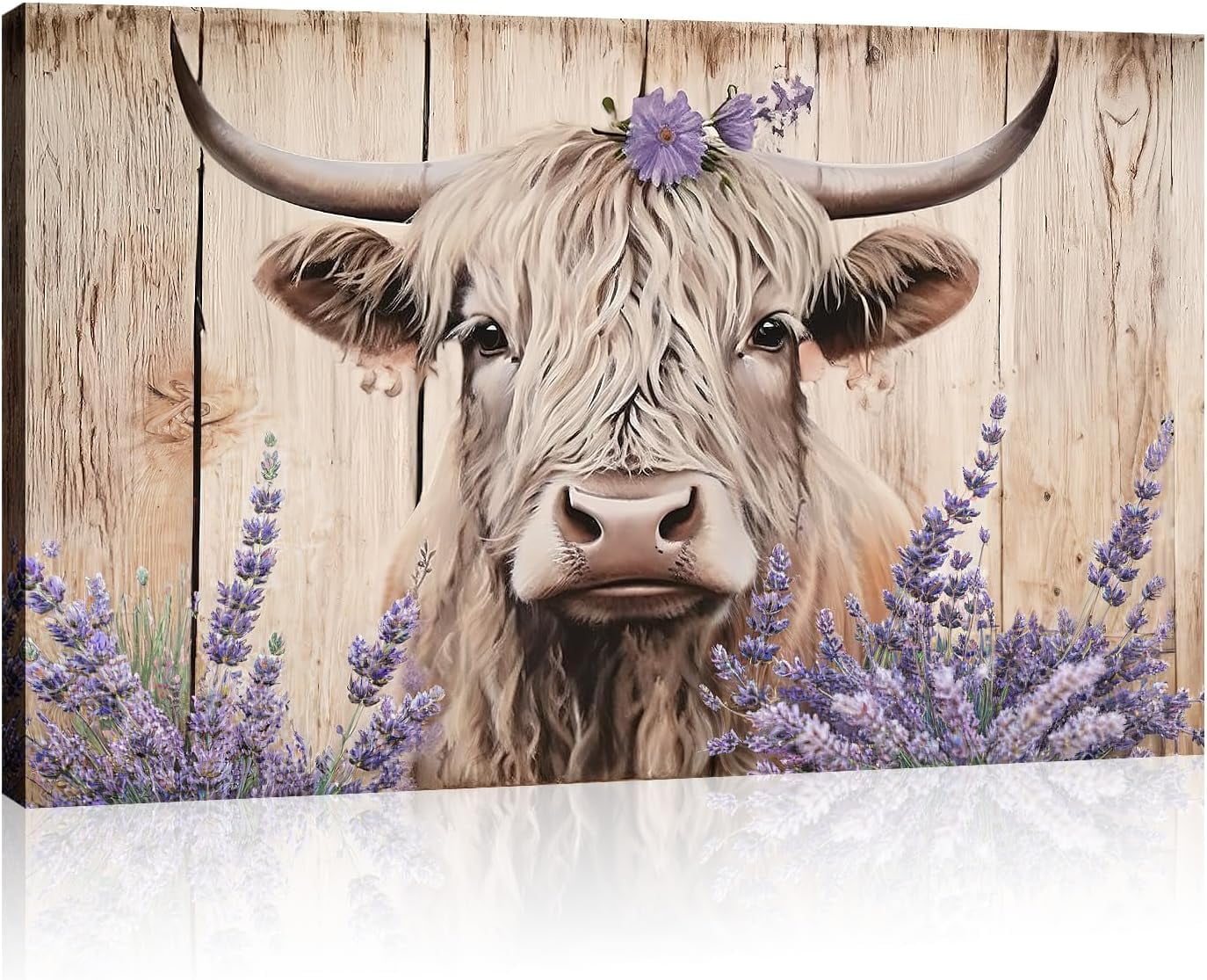 AVOI Canvas Wall Art Highland Cow Wall Decor Rustic Farmhouse Animal ...