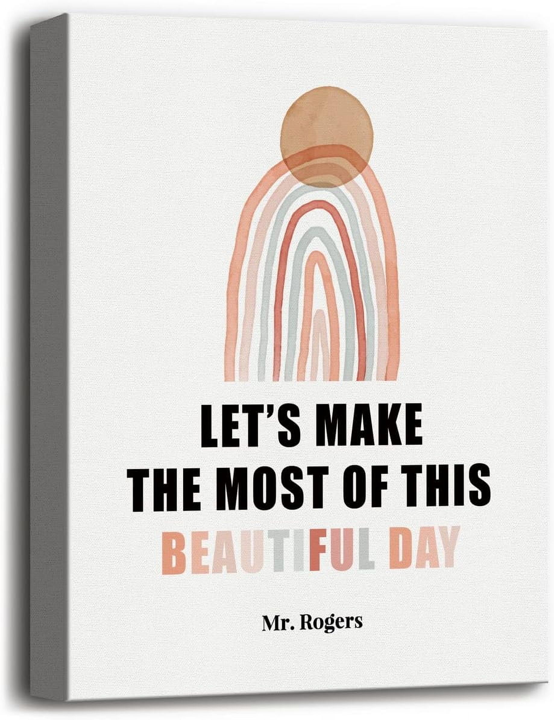 AVOI Canvas Wall Art Mr. Rogers Inspirational Quote Decor, Let‘s Make ...