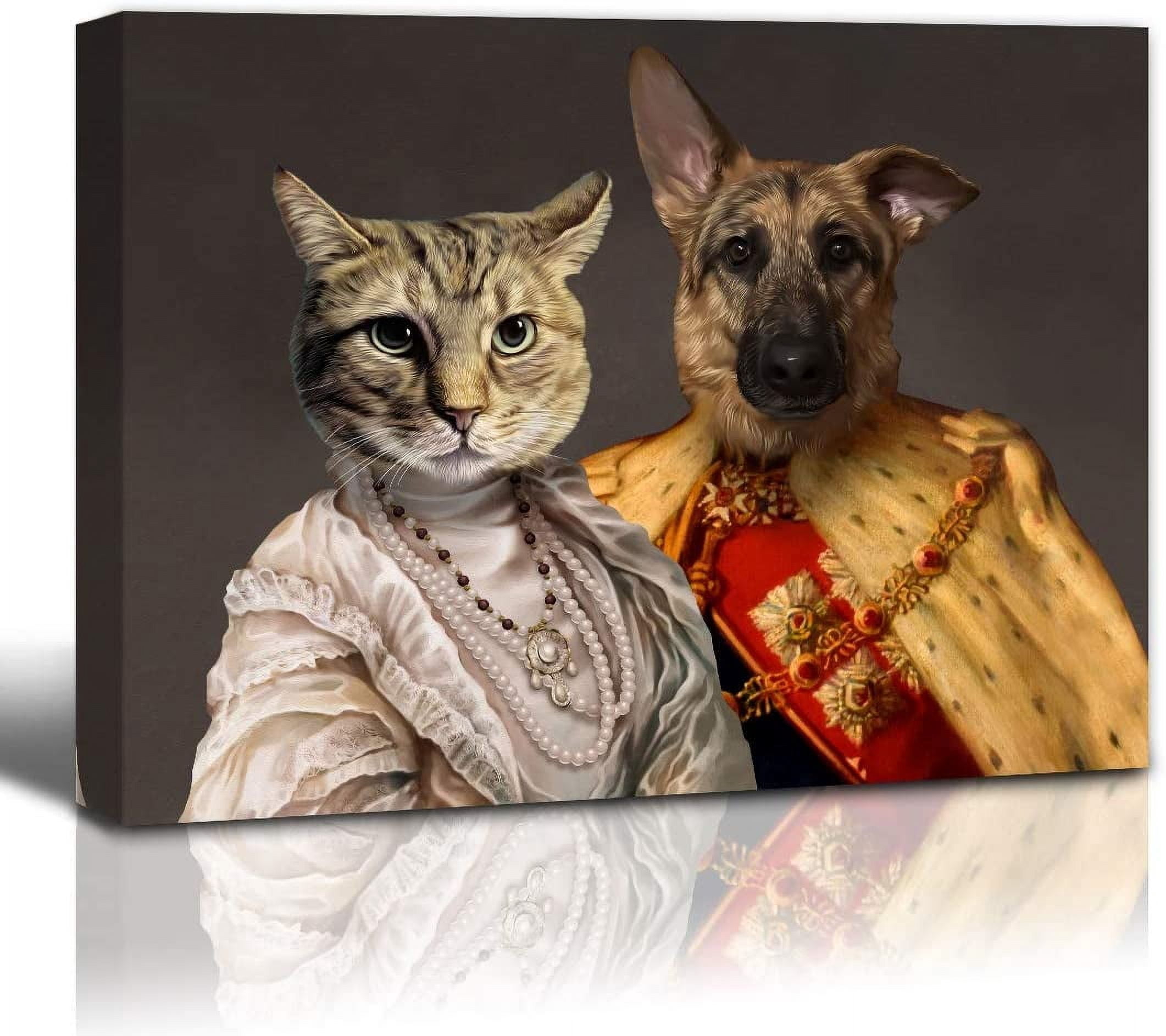 AVOI Canvas Wall Art Pet Portrait Modern Decor King and Queen Classic ...