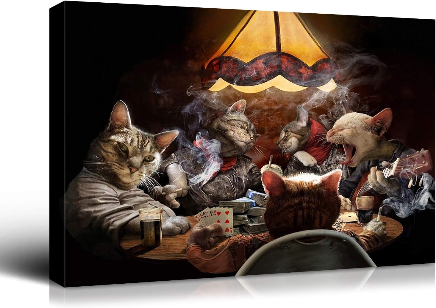 AVOI Cats Playing Poker Canvas Wall Art Trippy Memorabilia Gifts for ...
