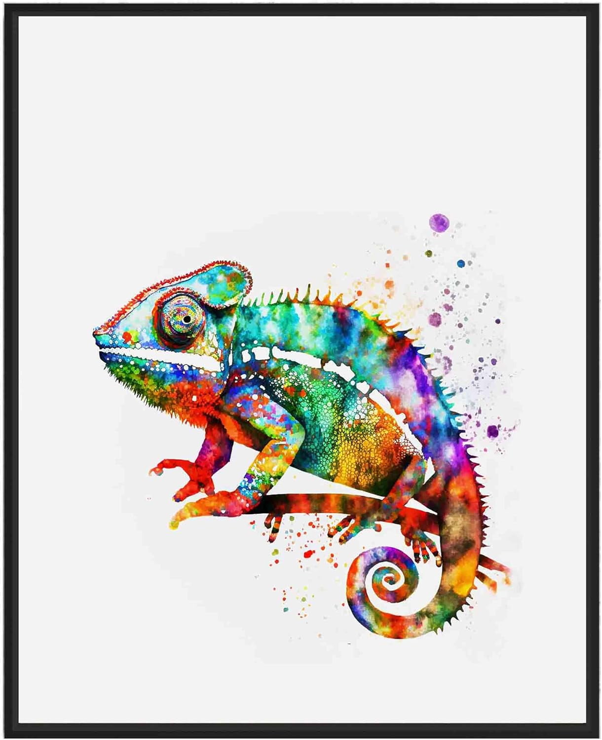 AVOI Chameleons Art Print Poster, Abstract Watercolor Animal Wall Art Prints, WIldlife Nature ...