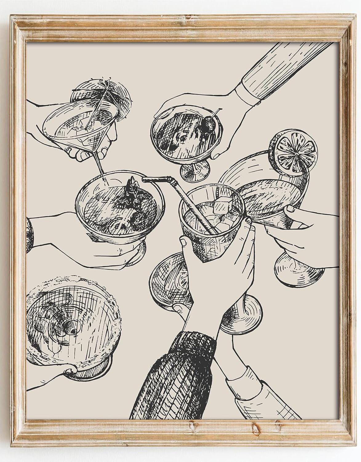 AVOI Cheers Bar Cart Wall Decor Art Prints, Vintage Cheers Sign, Retro ...