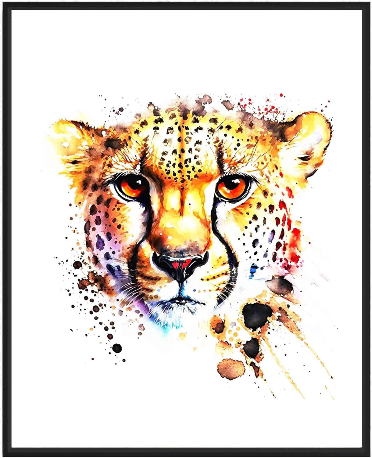 AVOI Cheetah Art Print Poster, Abstract Watercolor Animal Wall Art Prints, WIldlife Nature ...