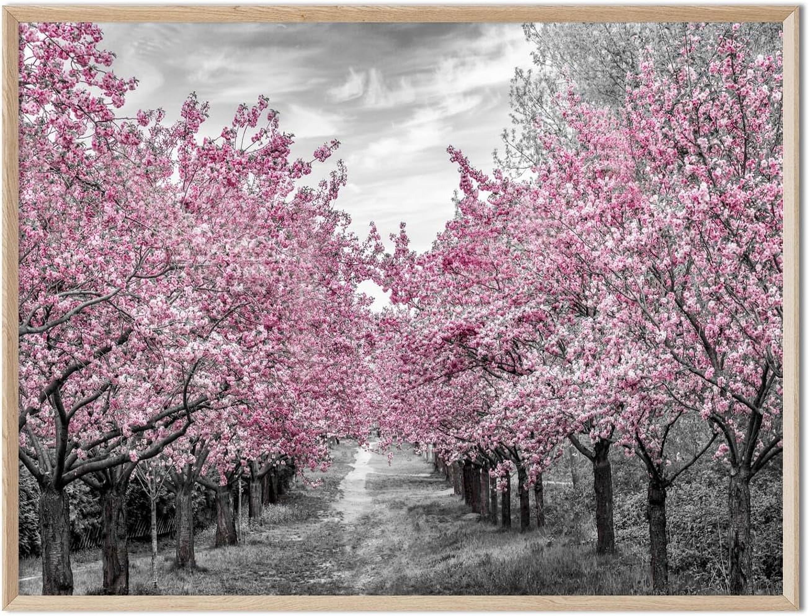 AVOI Cherry Blossom Wall Art Pink Tree Wall Art Spring Decor Vintage ...