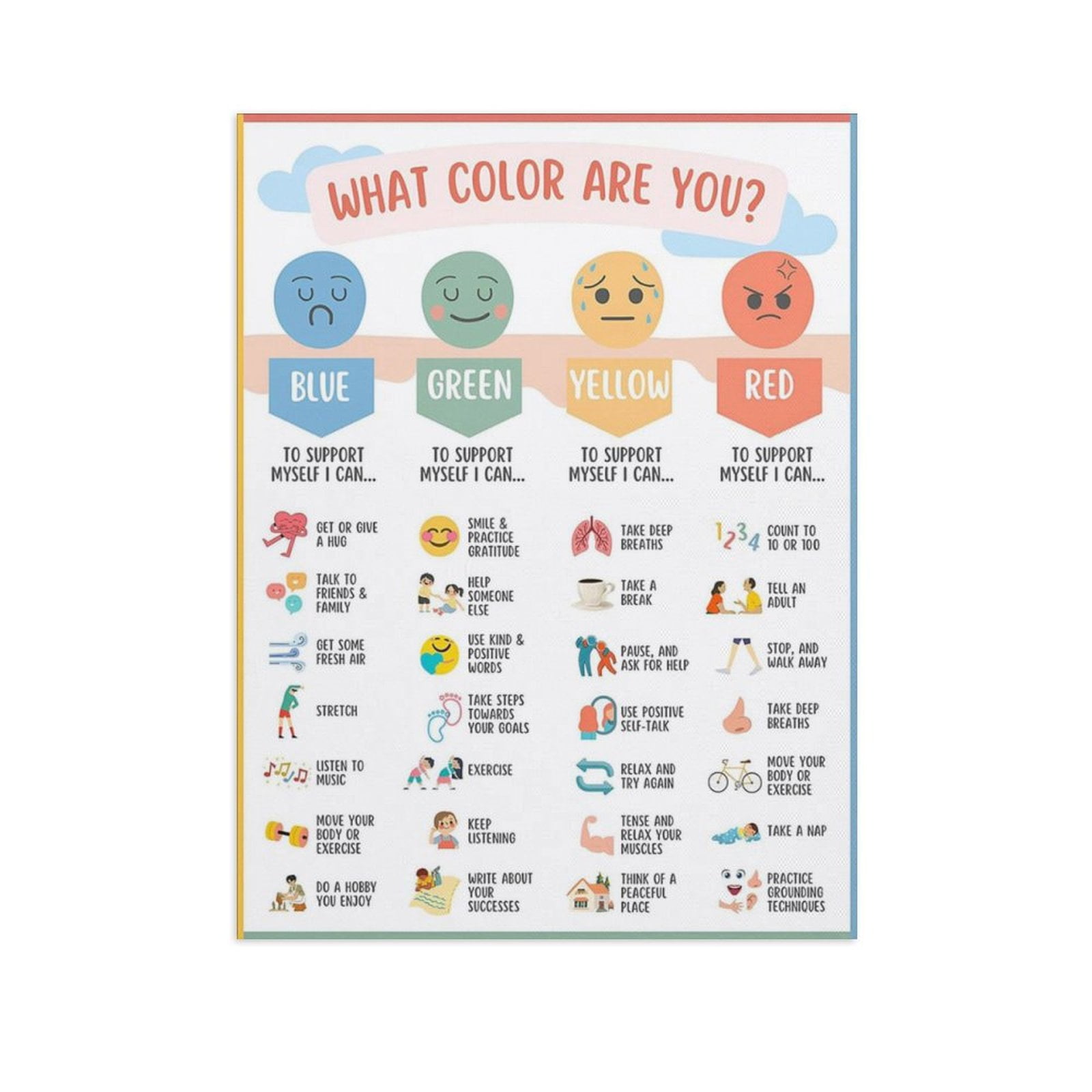 AVOI Children's Emotional Charts Mental Health Posters - Calm Down ...