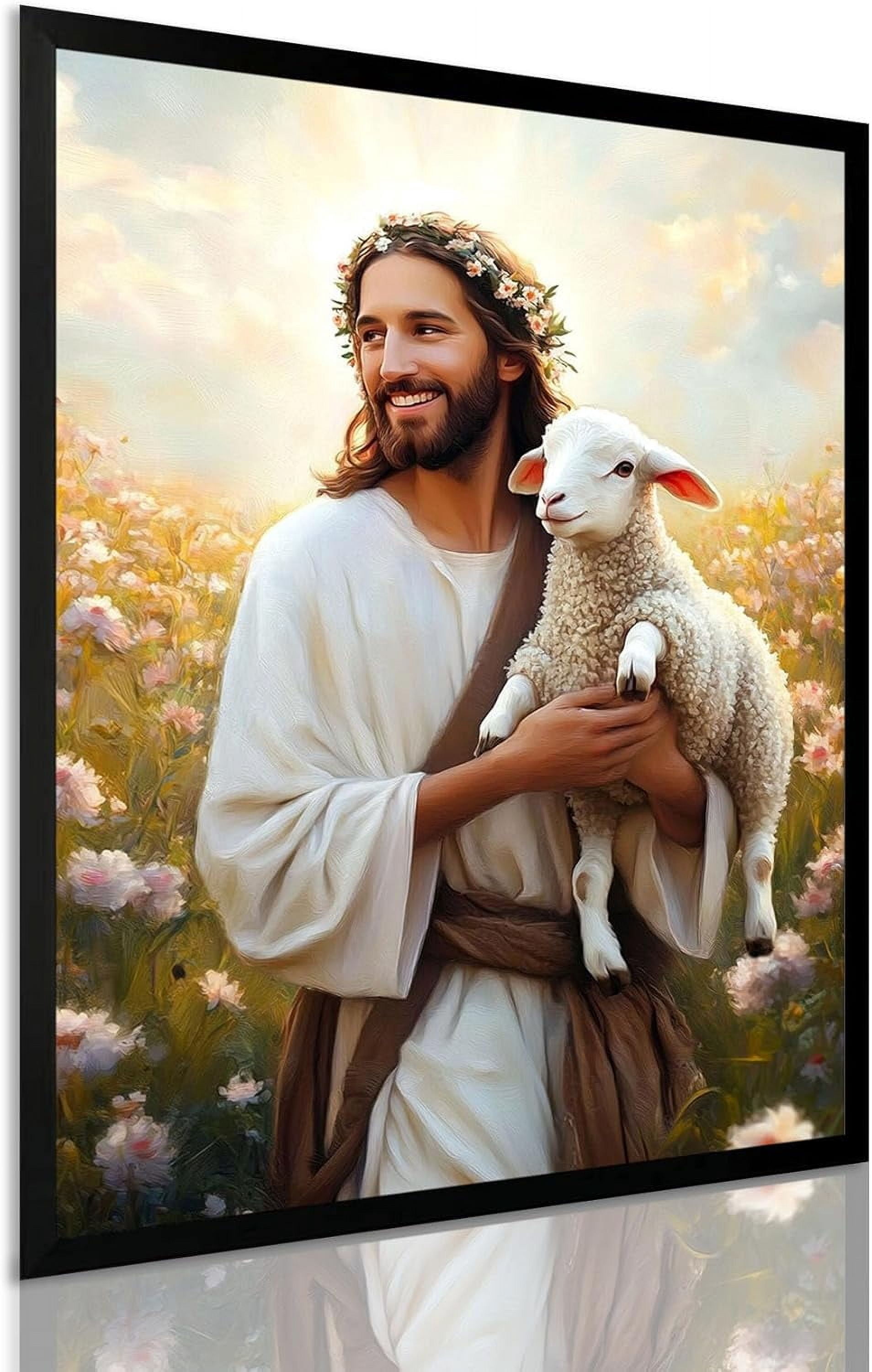 AVOI Christ Jesus Wall Art Christian Canvas Decor Jesus and Lamb ...