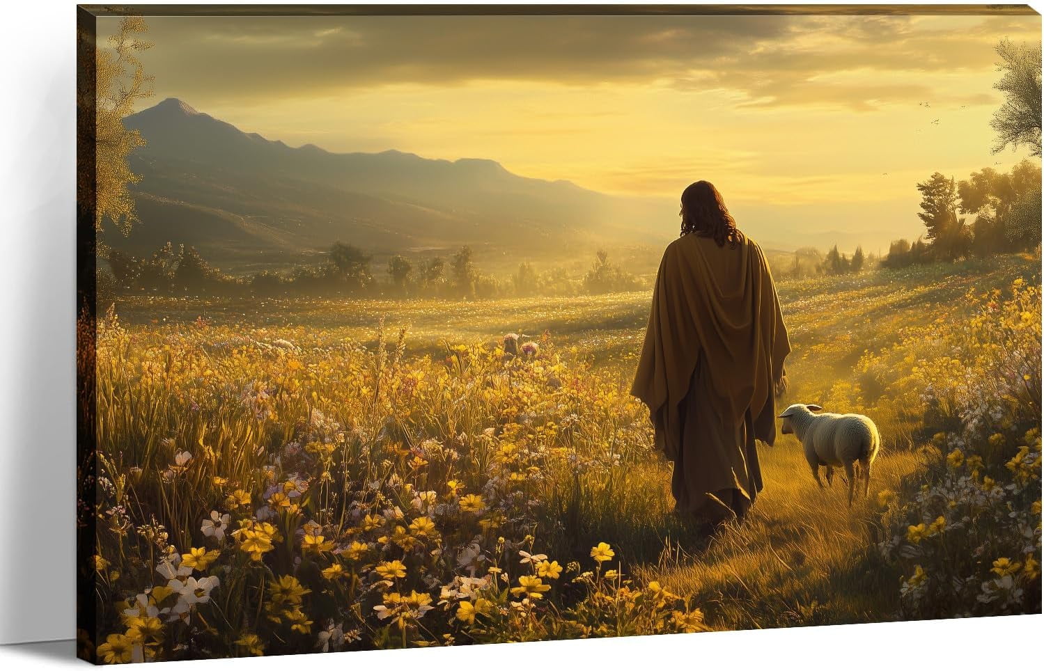AVOI Christ Wall Art Religion Canvas Prints Jesus with Lamb Walk in ...