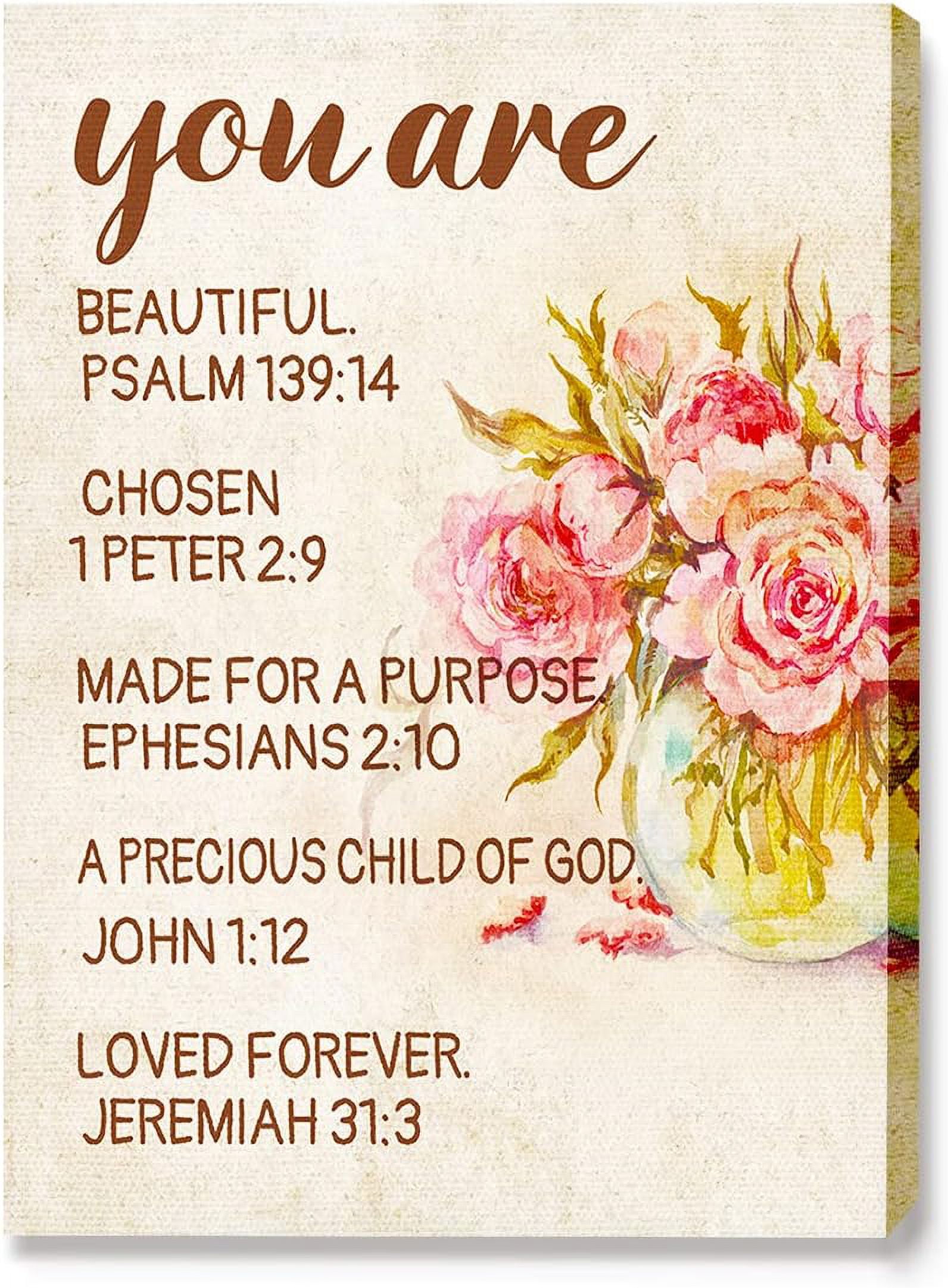 AVOI Christian Bible Verse Wall Art Canvas,You Are Bible Motivational ...