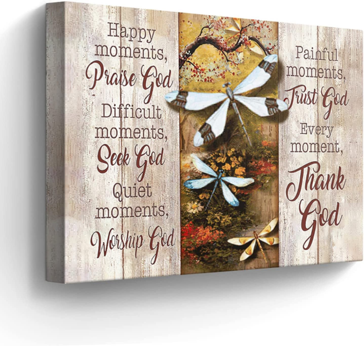 AVOI Christian Dragonfly Canvas Wall Art Dragonfly Pictures Wall Decor ...