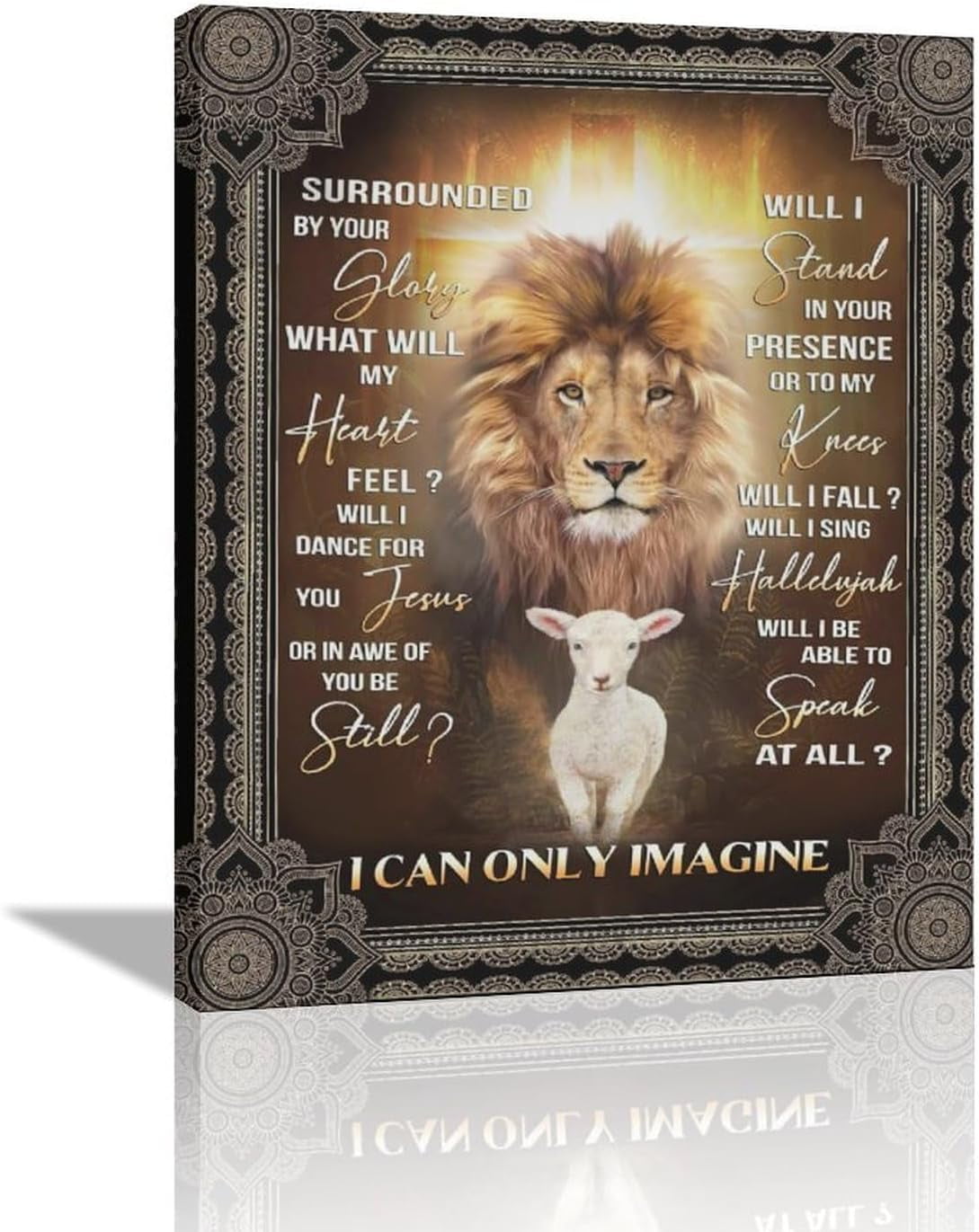 AVOI Christian Lion Lamb Wall Art Lion of Judah Pictures Wall Decor Christ I Can Only Imagine ...