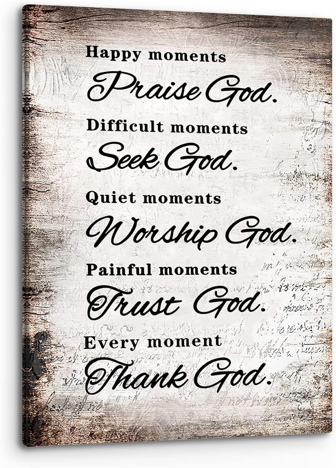AVOI Christian Quotes Happy Moments Praise God Wall Art,Positive Bible ...