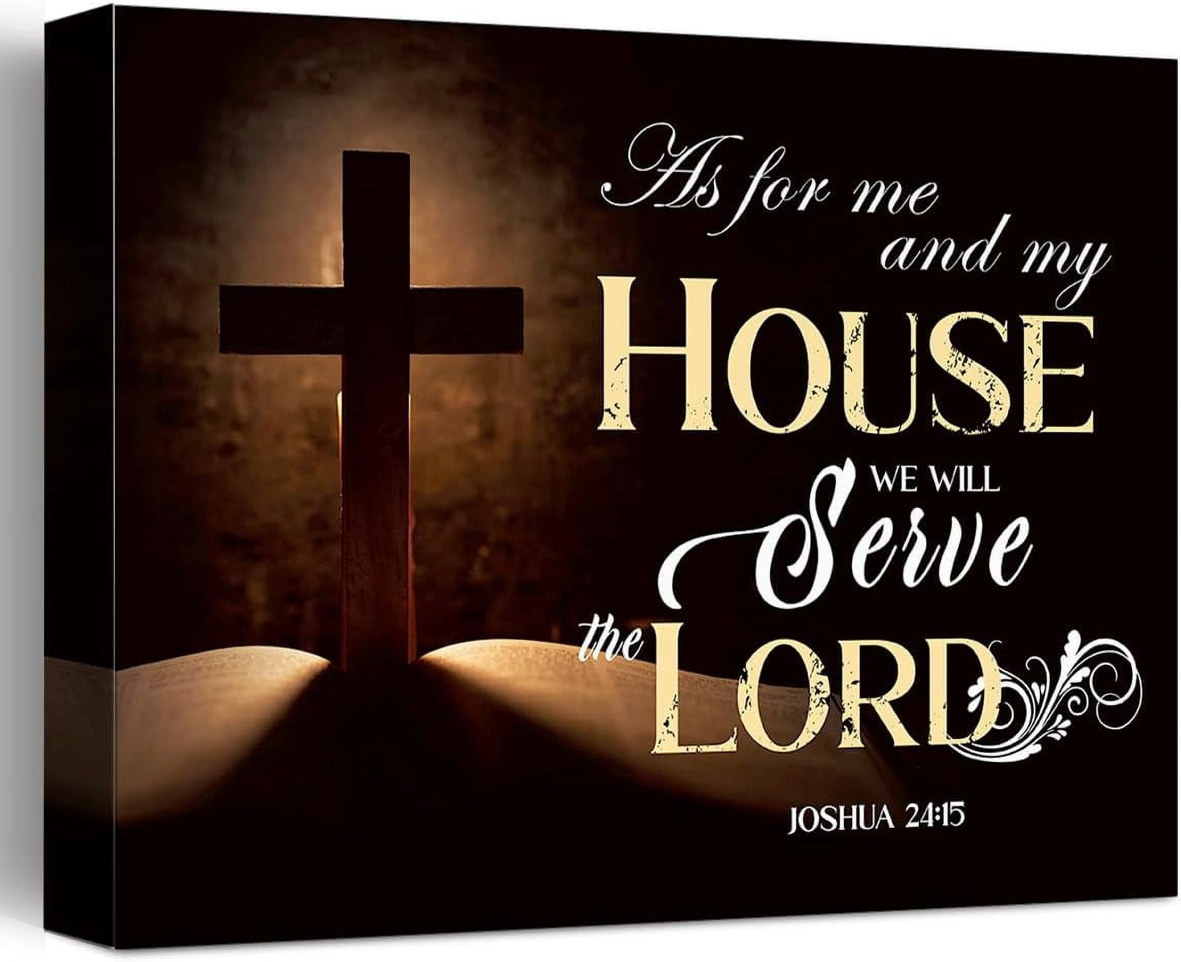 AVOI Christian Religious Canvas Wall Art,As for Me and My House We Will Serve the Lord Joshua 24 ...