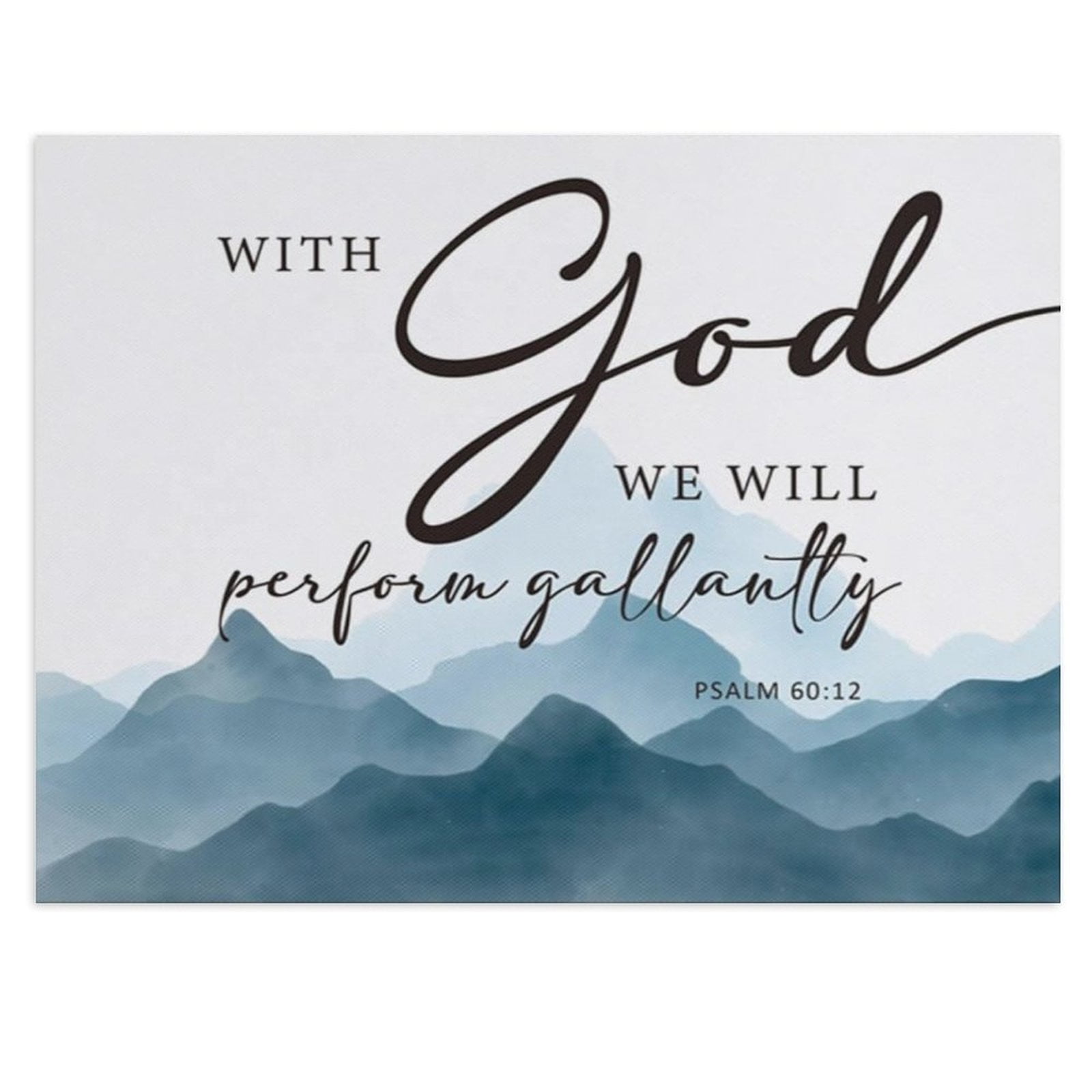 AVOI Christian Wall Art, Bible Verses Canvas Wall Decor, Psalm 60:12 ...