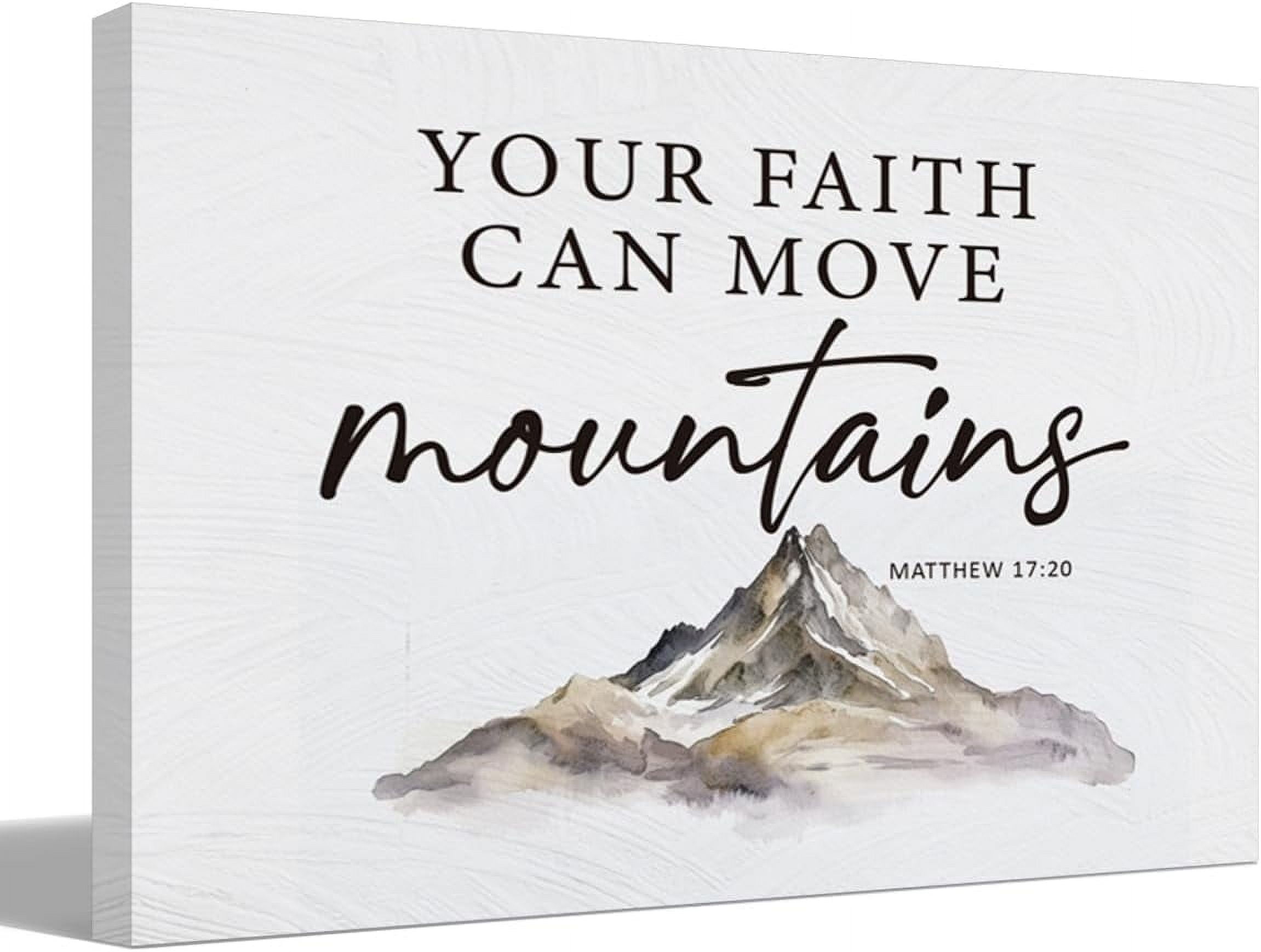 AVOI Christian Wall Art, Your Faith Can Move Mountains Canvas Wall ...