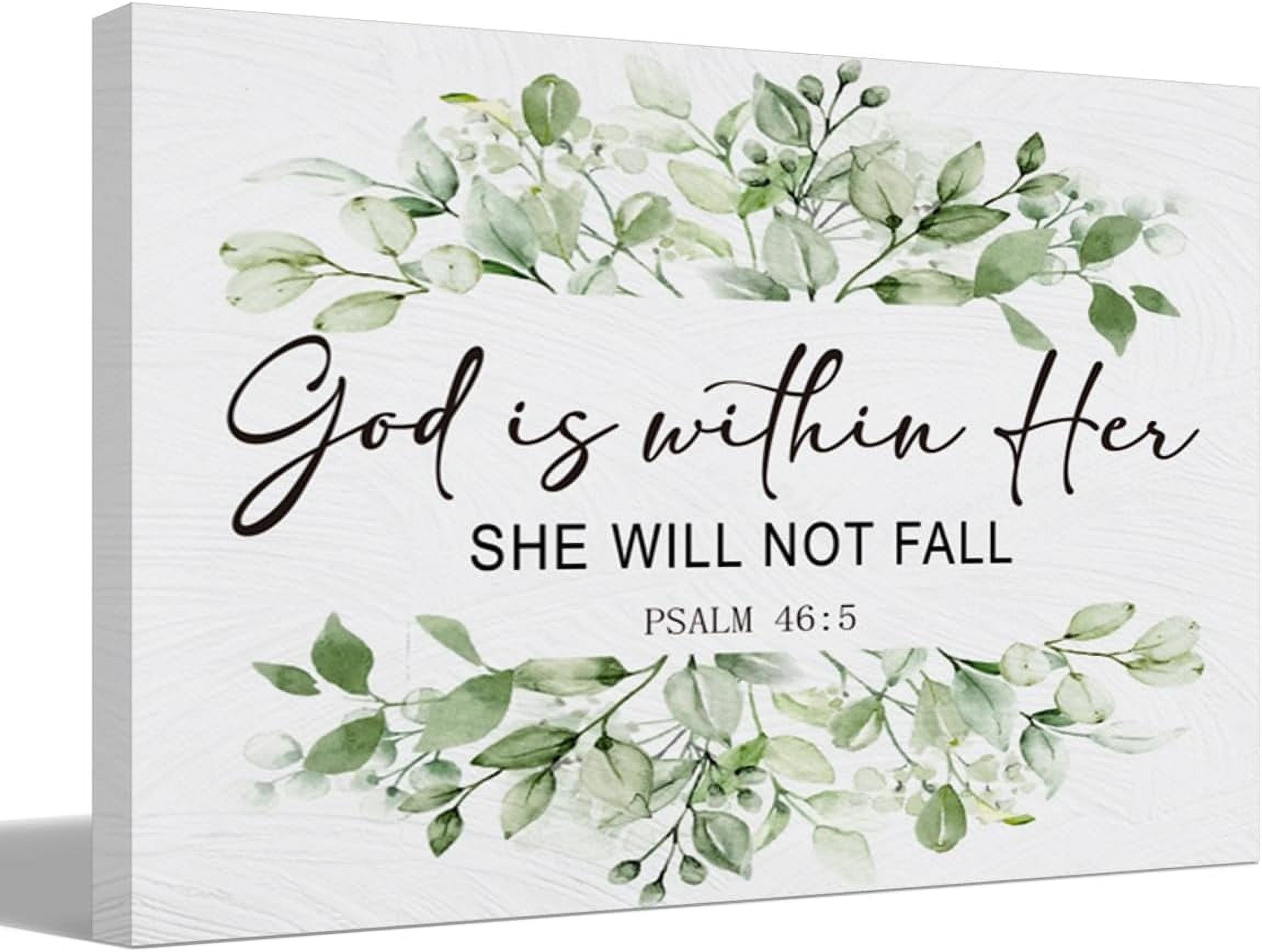 AVOI Christian Wall Art, God is within Her Bible Verses Canvas Wall ...