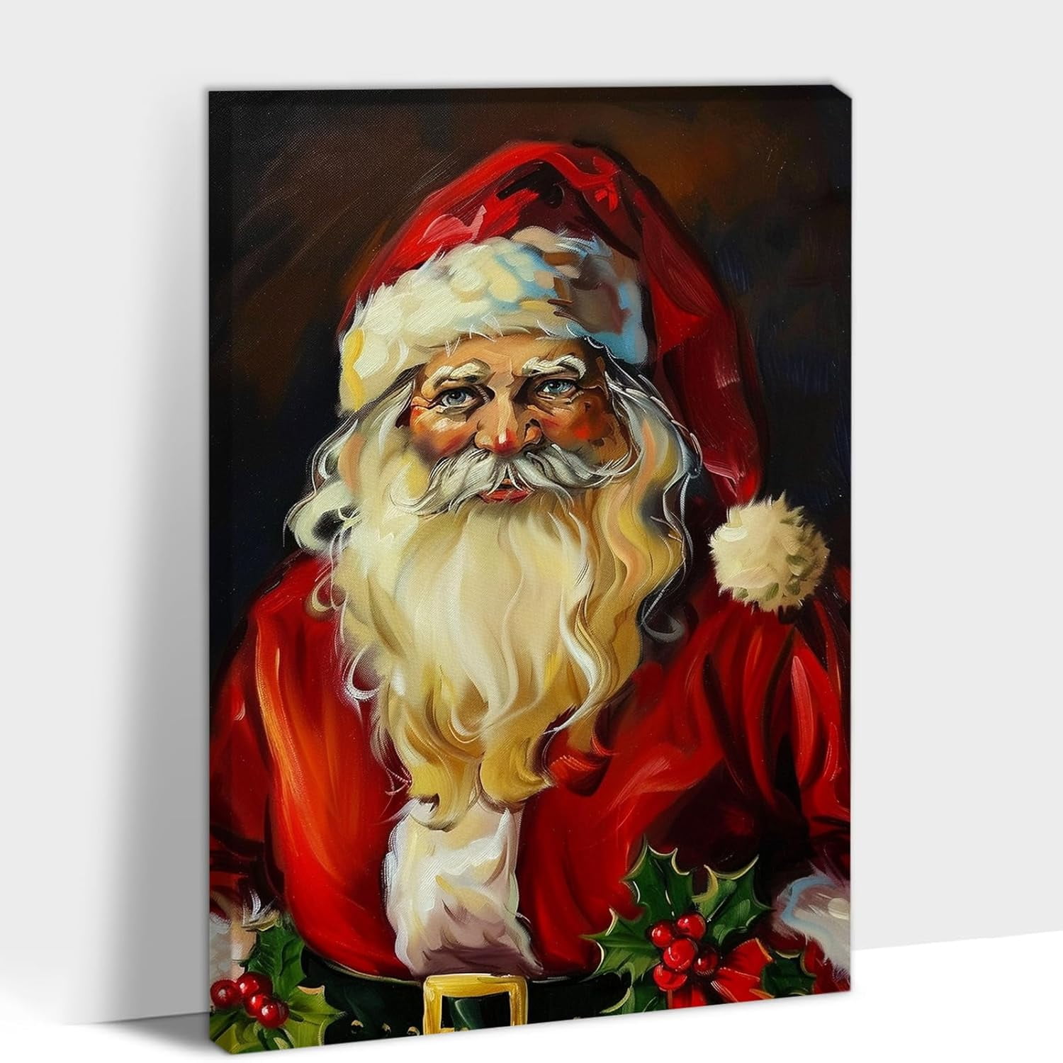 AVOI Christmas Canvas Wall Art, Santa Claus Wall Decor, Snowy Scenery Canvas Wall Art Prints ...
