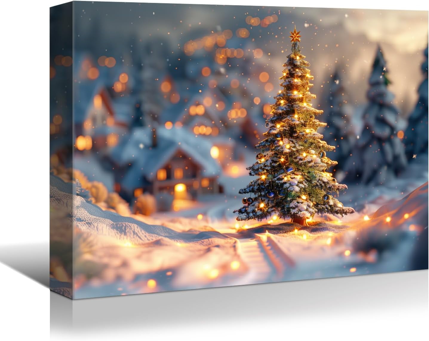 AVOI Christmas Wall Art Painting Pictures Festival Art Print On Canvas for Bedroom Living Room ...