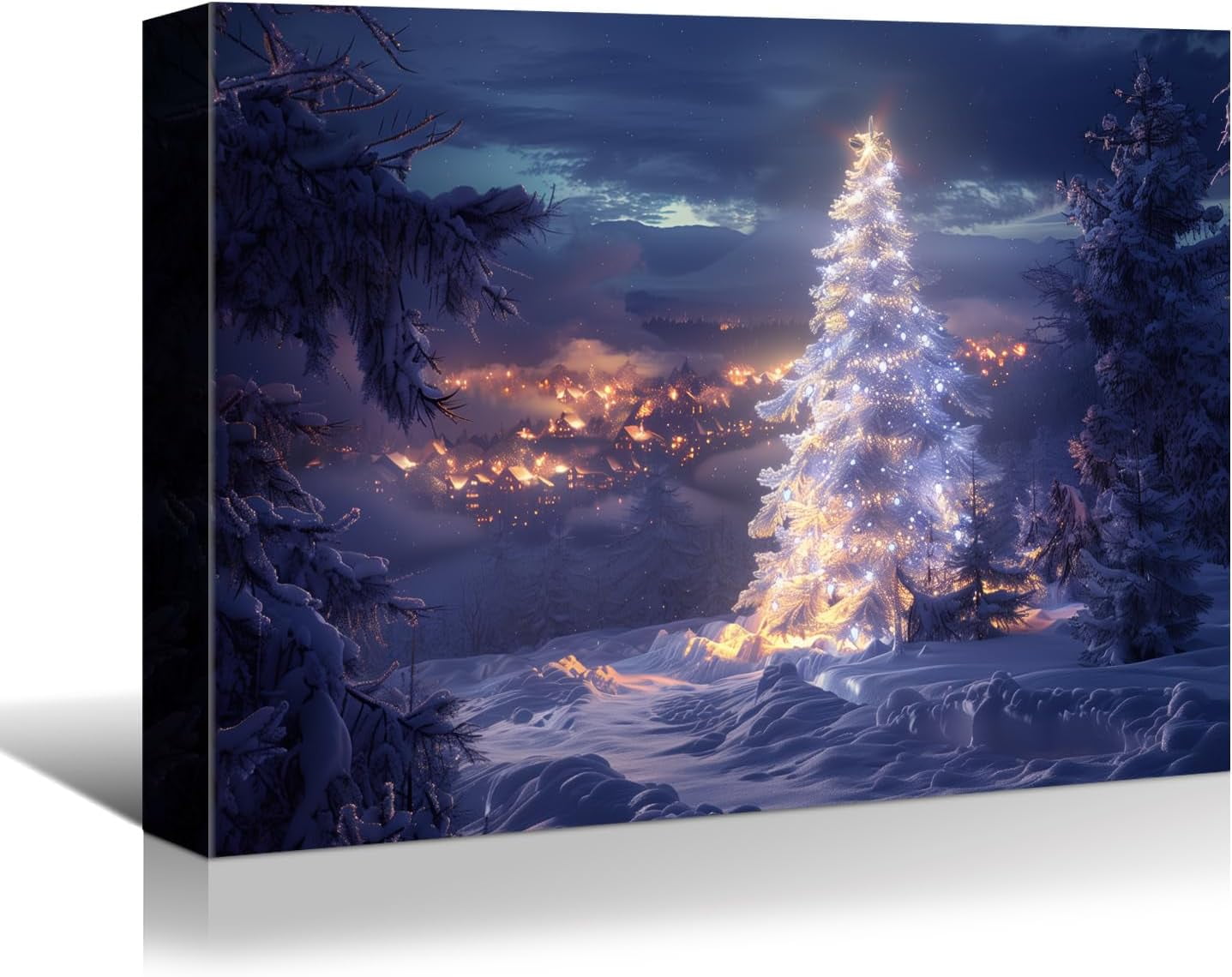 AVOI Christmas Wall Art Painting Pictures Festival Art Print On Canvas for Bedroom Living Room ...
