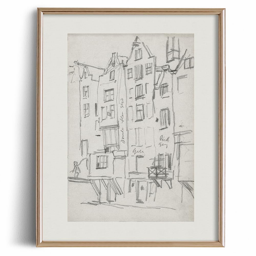 AVOI City Architecture Etching Print Poster - Abstract Town Building ...