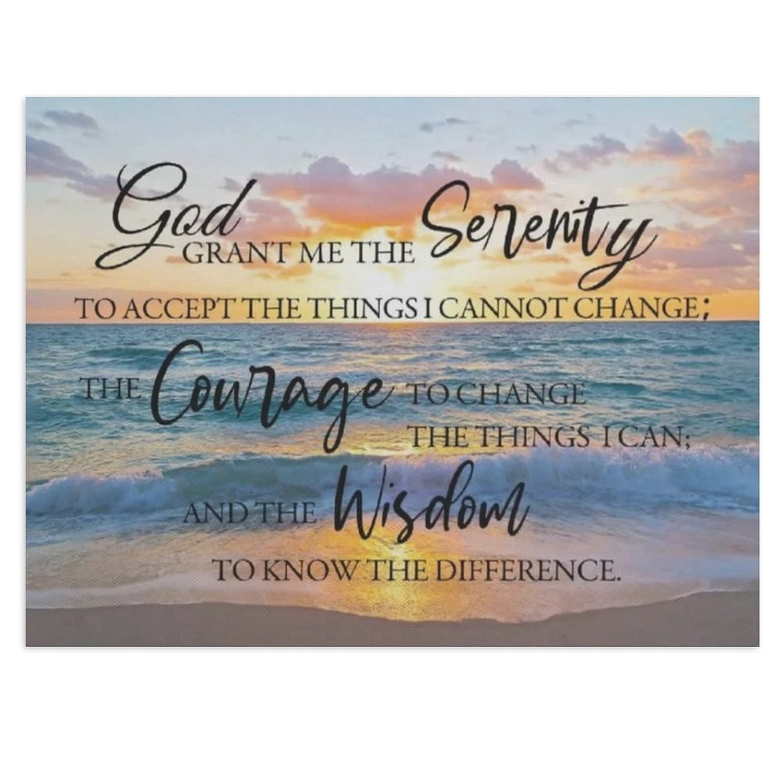 AVOI Coastal Serenity Prayer Wall Art Seascape Scripture Quotes Canvas ...
