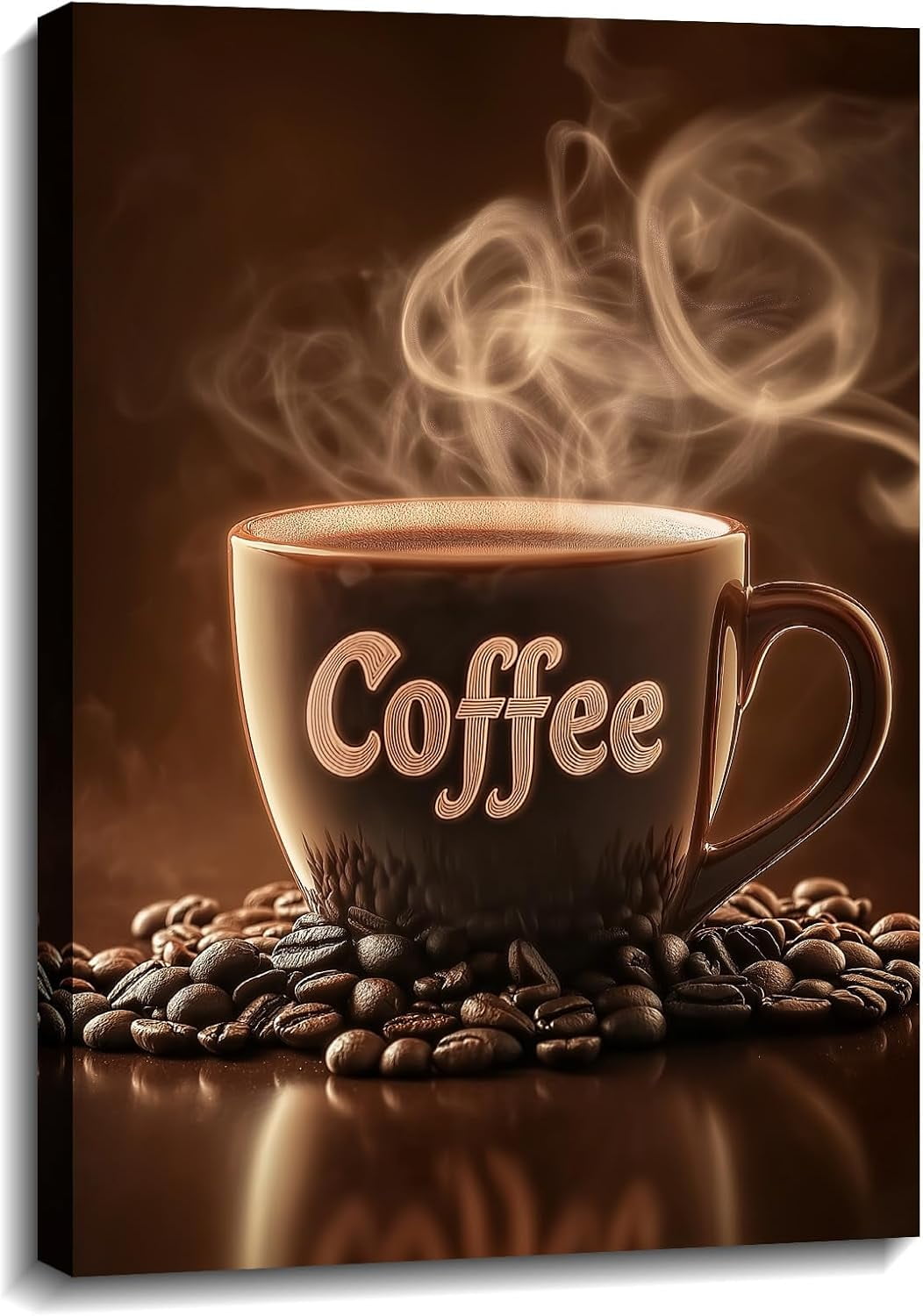 AVOI Coffee Canvas Wall Art Bar Wall Decor Brown Poster Caffe Latte ...