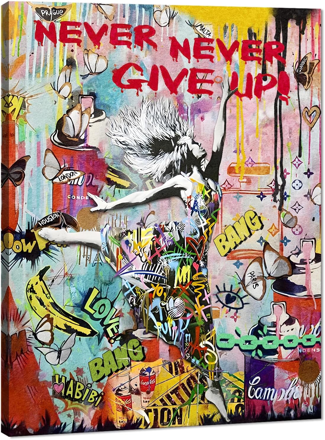 AVOI Colorful Graffiti Wall Art Banksy Wall Art Abstract Graffiti ...