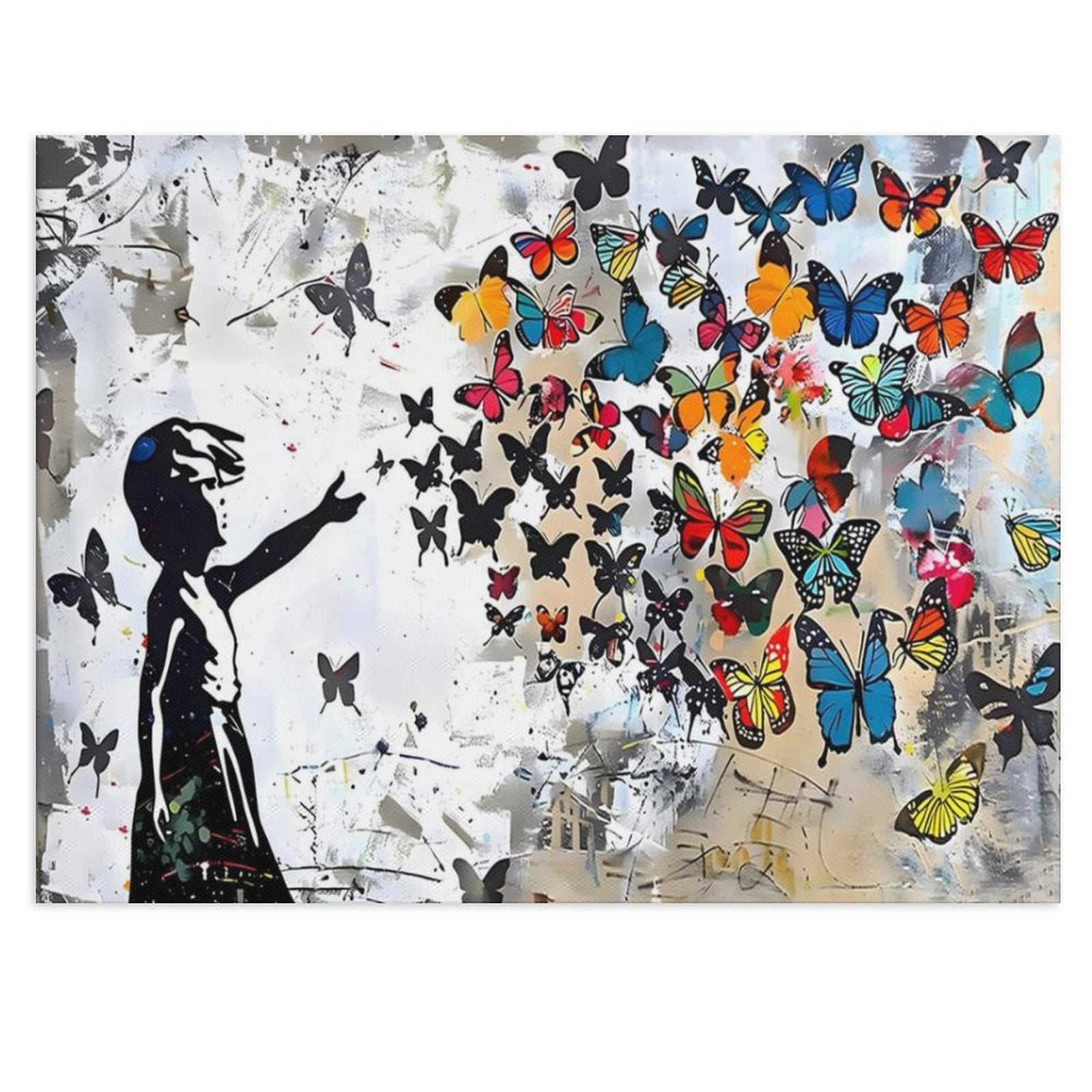 AVOI Colorful Graffiti Wall Art Size Banksy Canvas Wall Art Classic ...