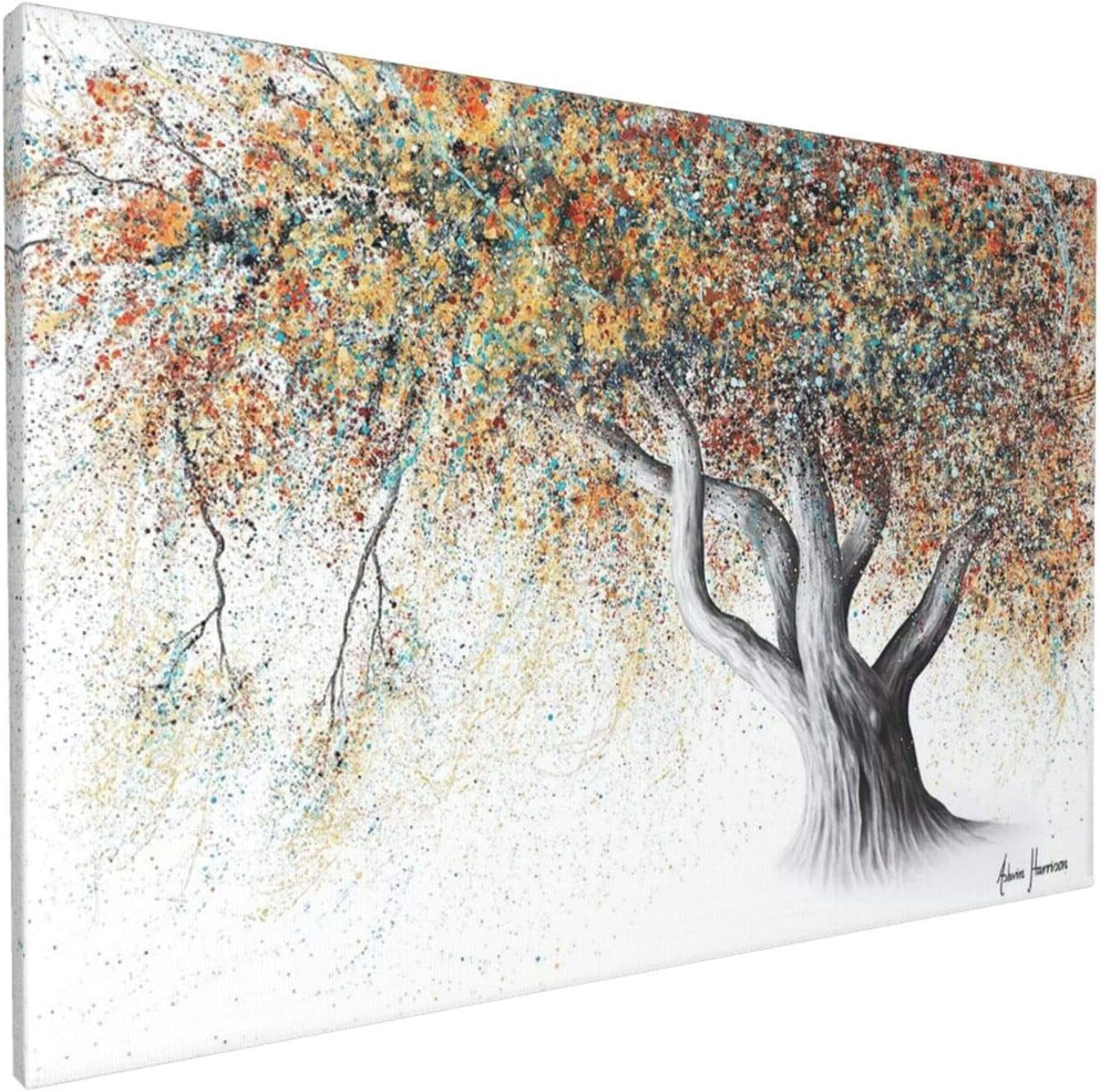 AVOI Colorful Seasons Rusty Autumn Tree Canvas Print Paintings Wall Art ...