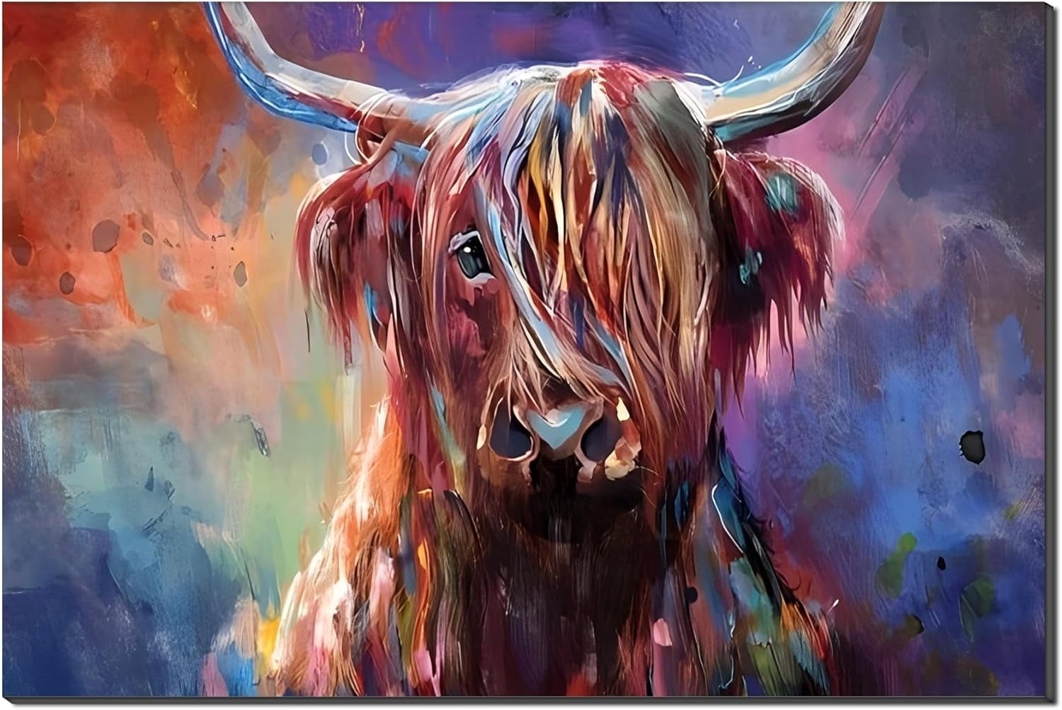 AVOI Colorful Yak Wall Art, Abstract Paintings for Living Room, Bedroom ...