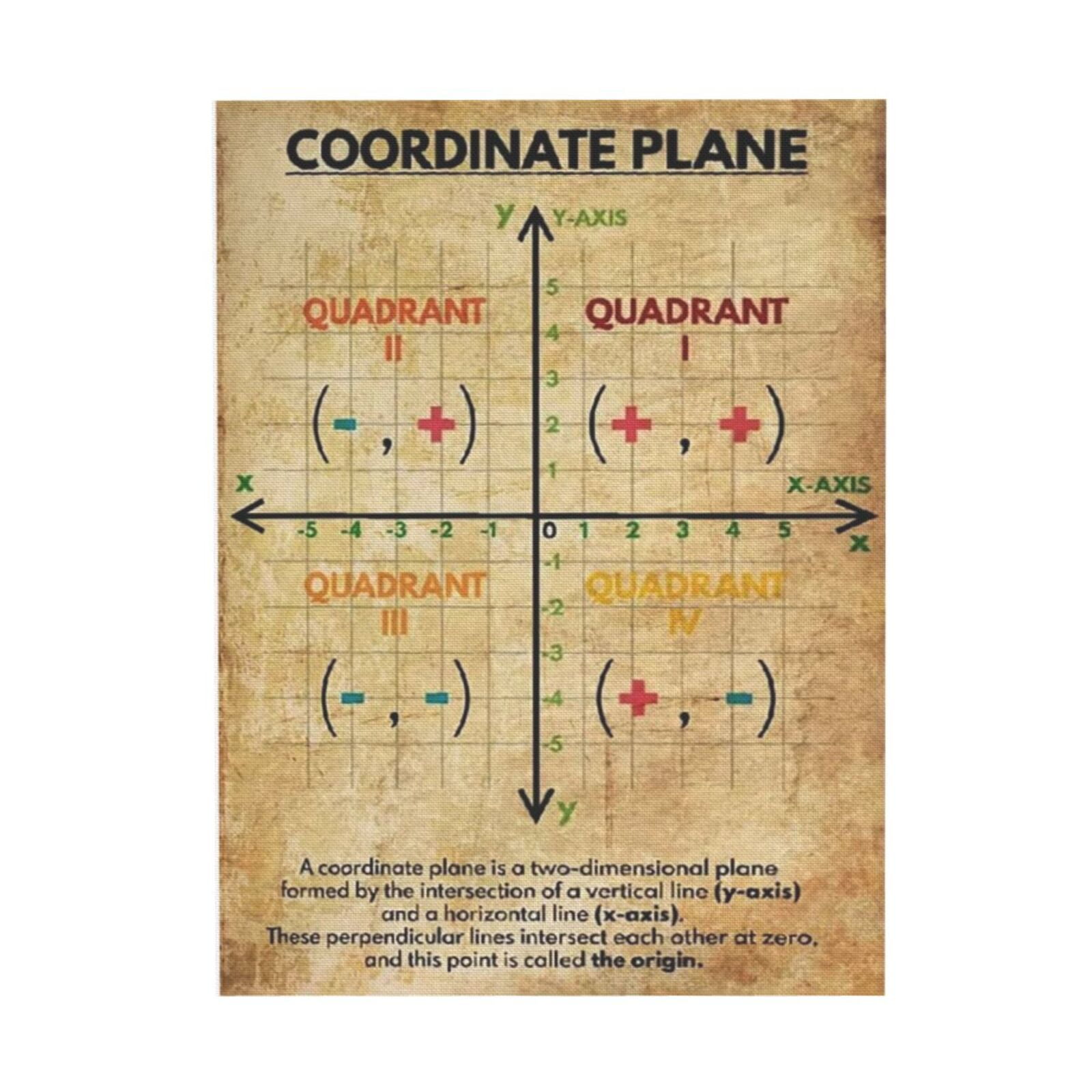AVOI Coordinate Plane Quick Guide Critical Chart Poster Vintage Wall ...