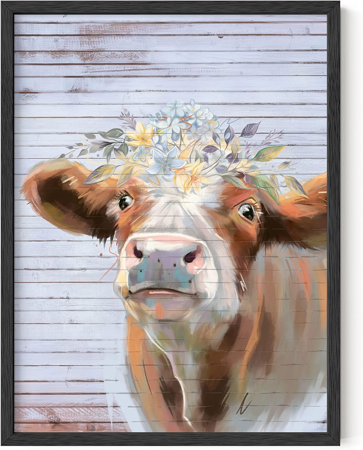 AVOI Cow Wall Art-Rustic Cow Prints Pictures, Cow Paintings Canvas ...