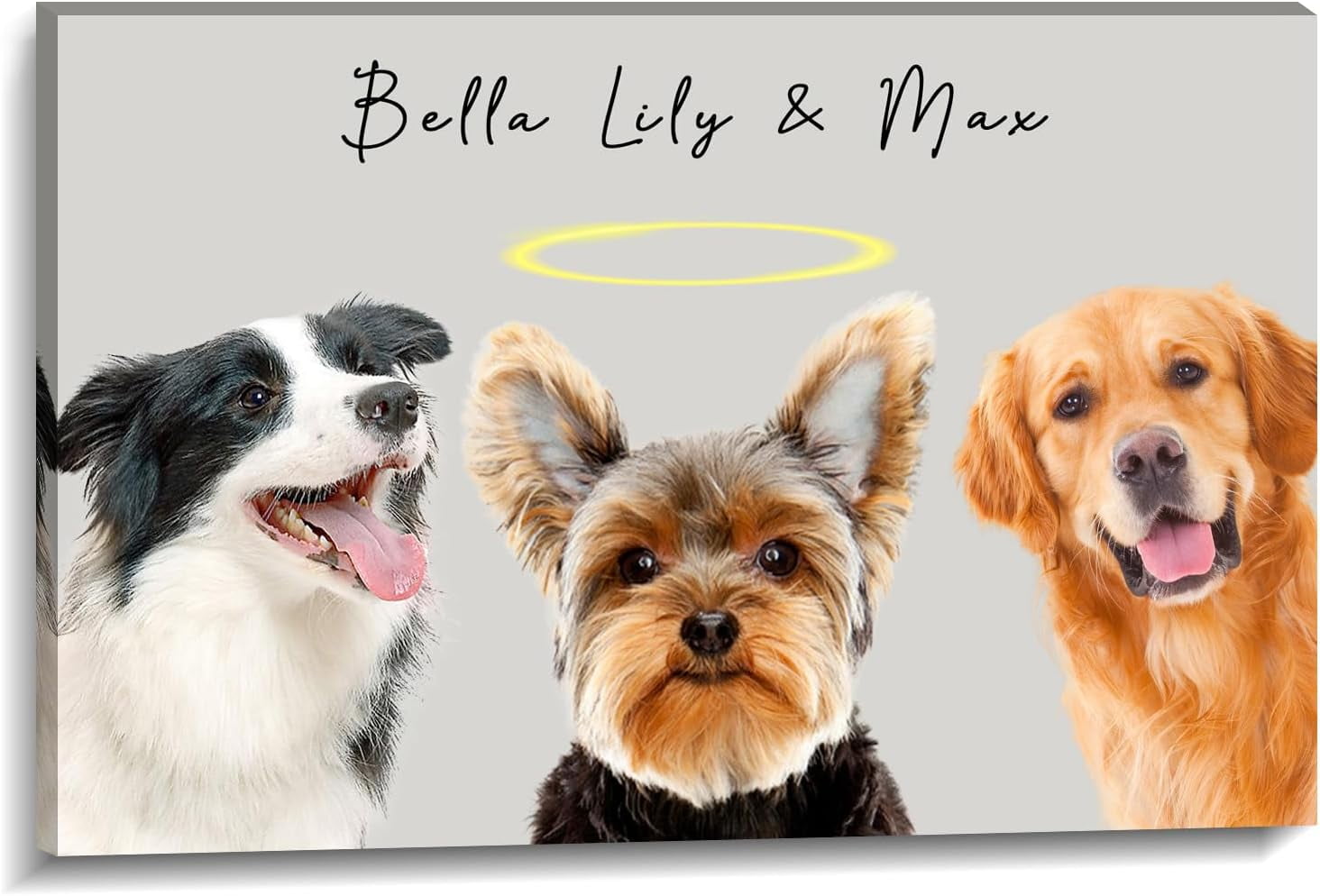 AVOI Custom Pet Portraits Canvas Wall Art Pet Loss Memorial Portrait ...