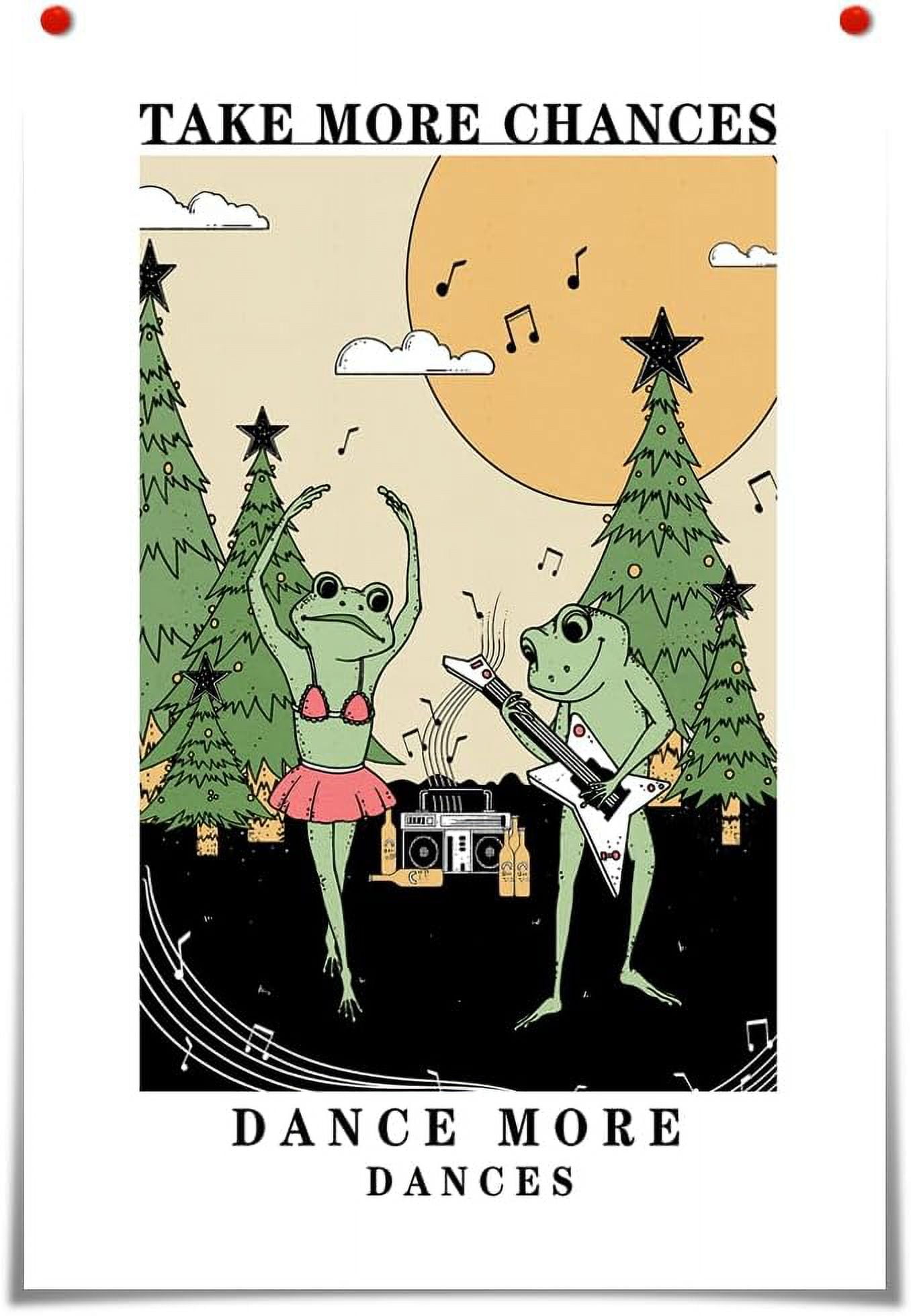 AVOI Cute Frog Music Green Posters for Room Aesthetic Funny Animal ...