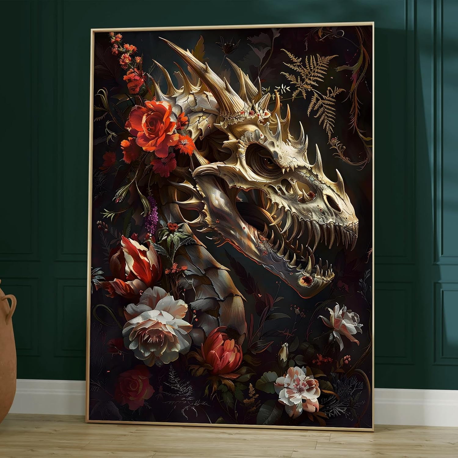 AVOI Dark Academia Animal Posters Prints Dragon Wall Art Gothic Floral ...