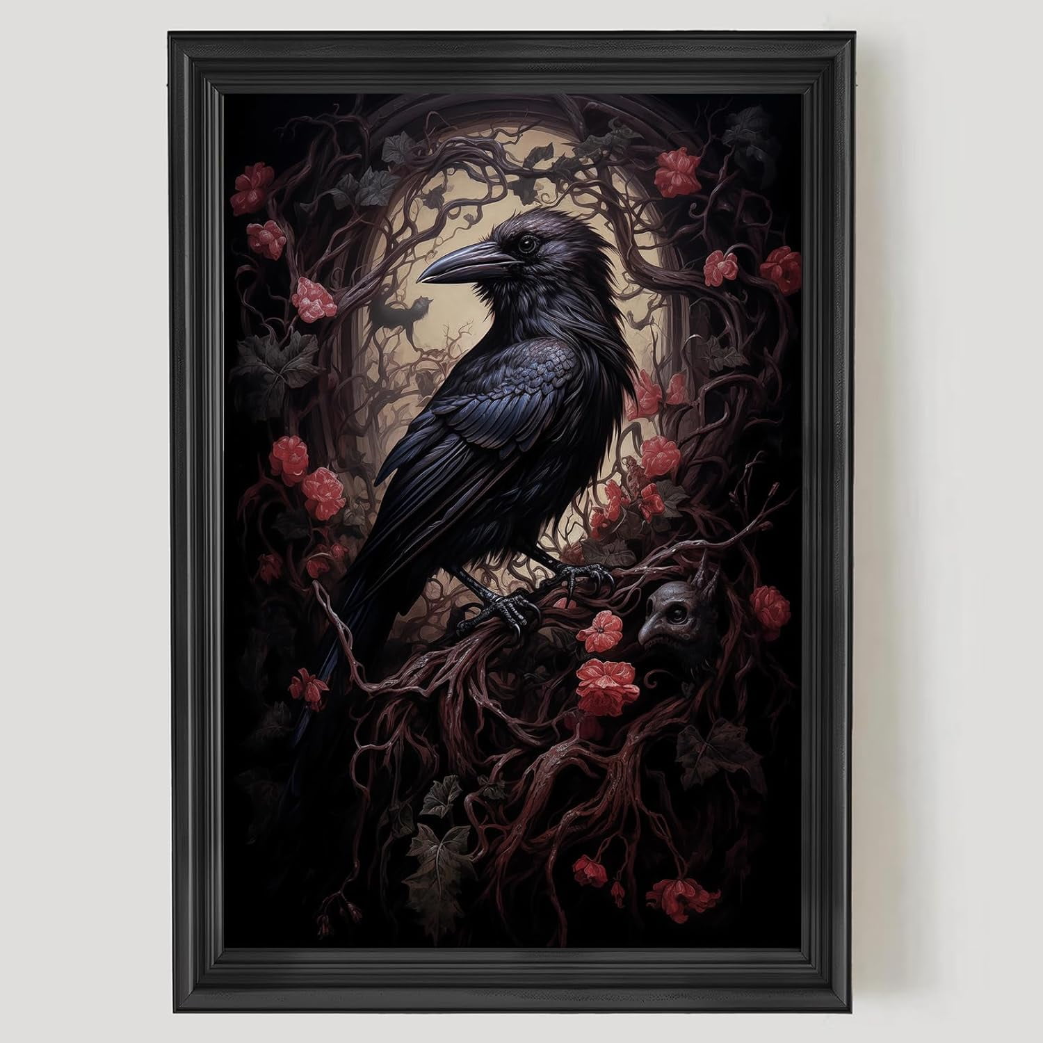 AVOI Dark Academia Crow Wall Art Vintage Gothic Picture Halloween Raven ...