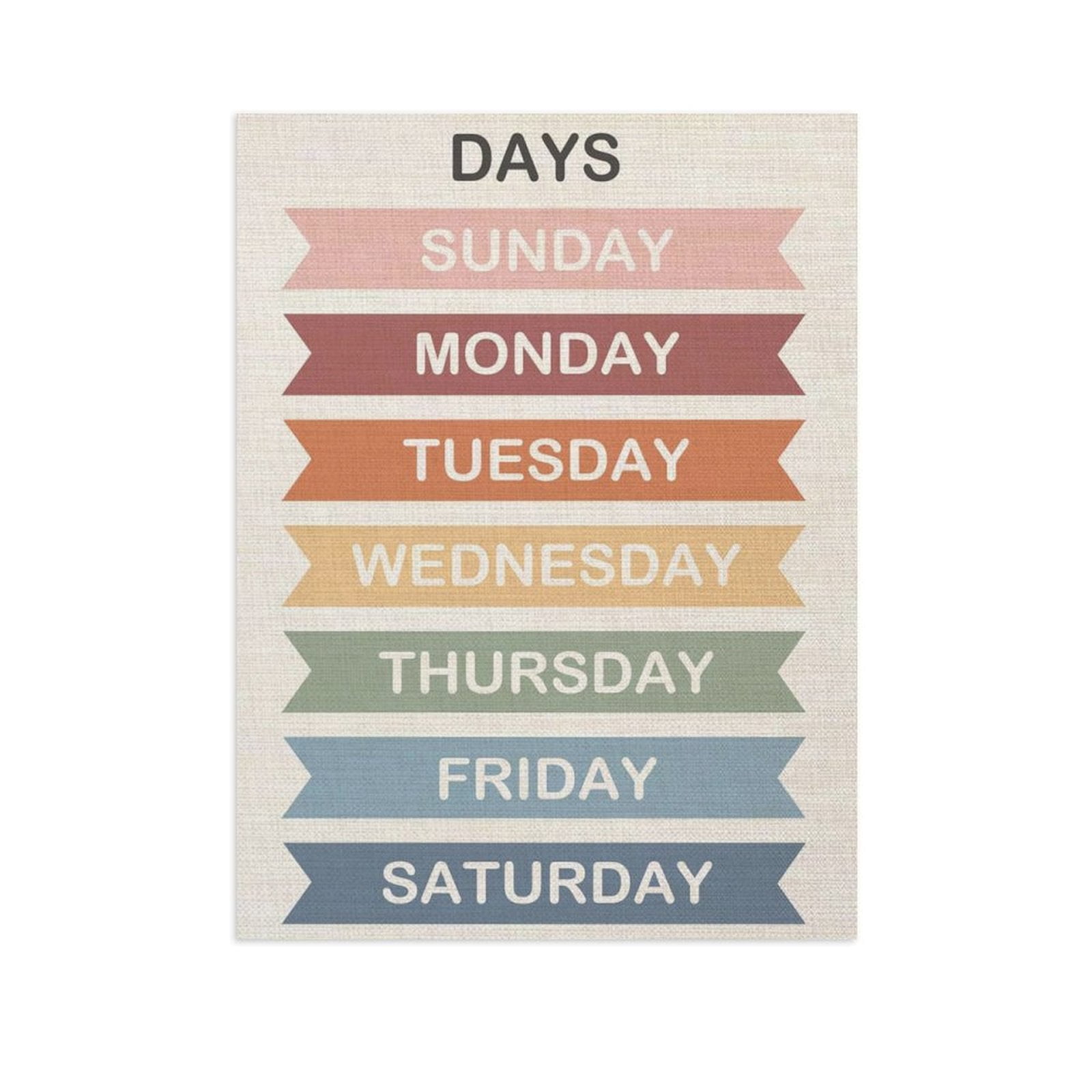 AVOI Days of Week Educational Poster, Colorful Classroom Decor, Nursery ...