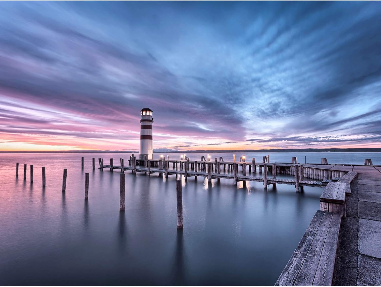 AVOI DeSousa Lake Neusiedl Austria Sunset Lighthouse Photo Premium Wall ...