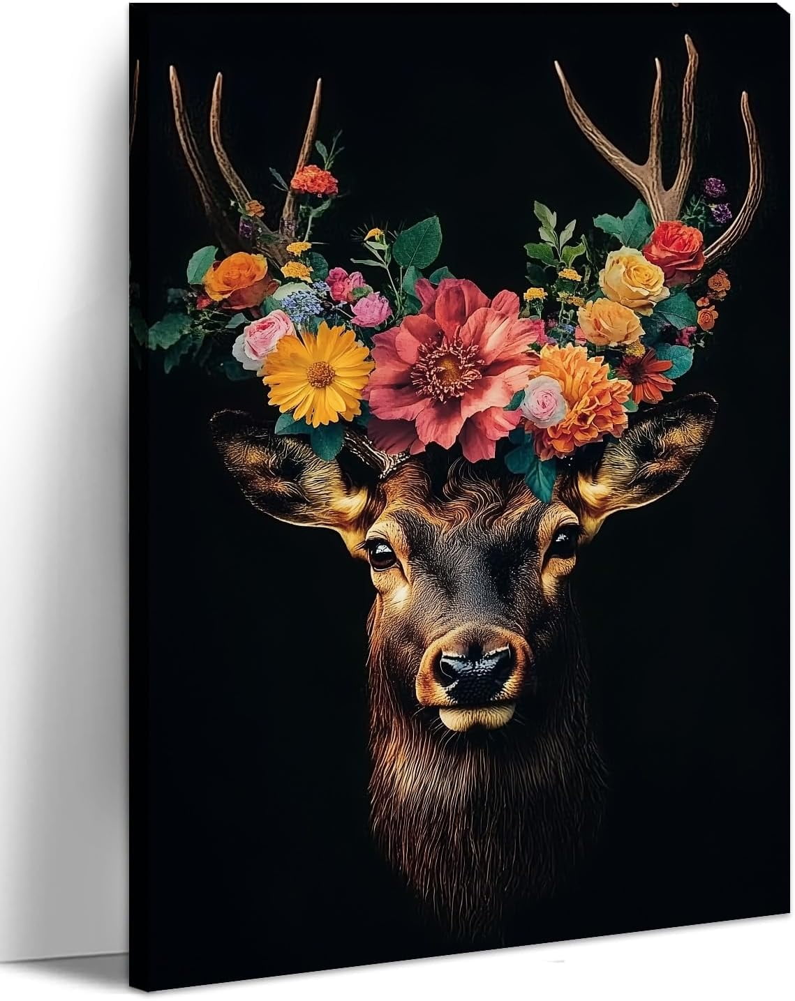 AVOI Deer Wall Art Woodland Wildlife Wall Decor Black Posters Elk with ...