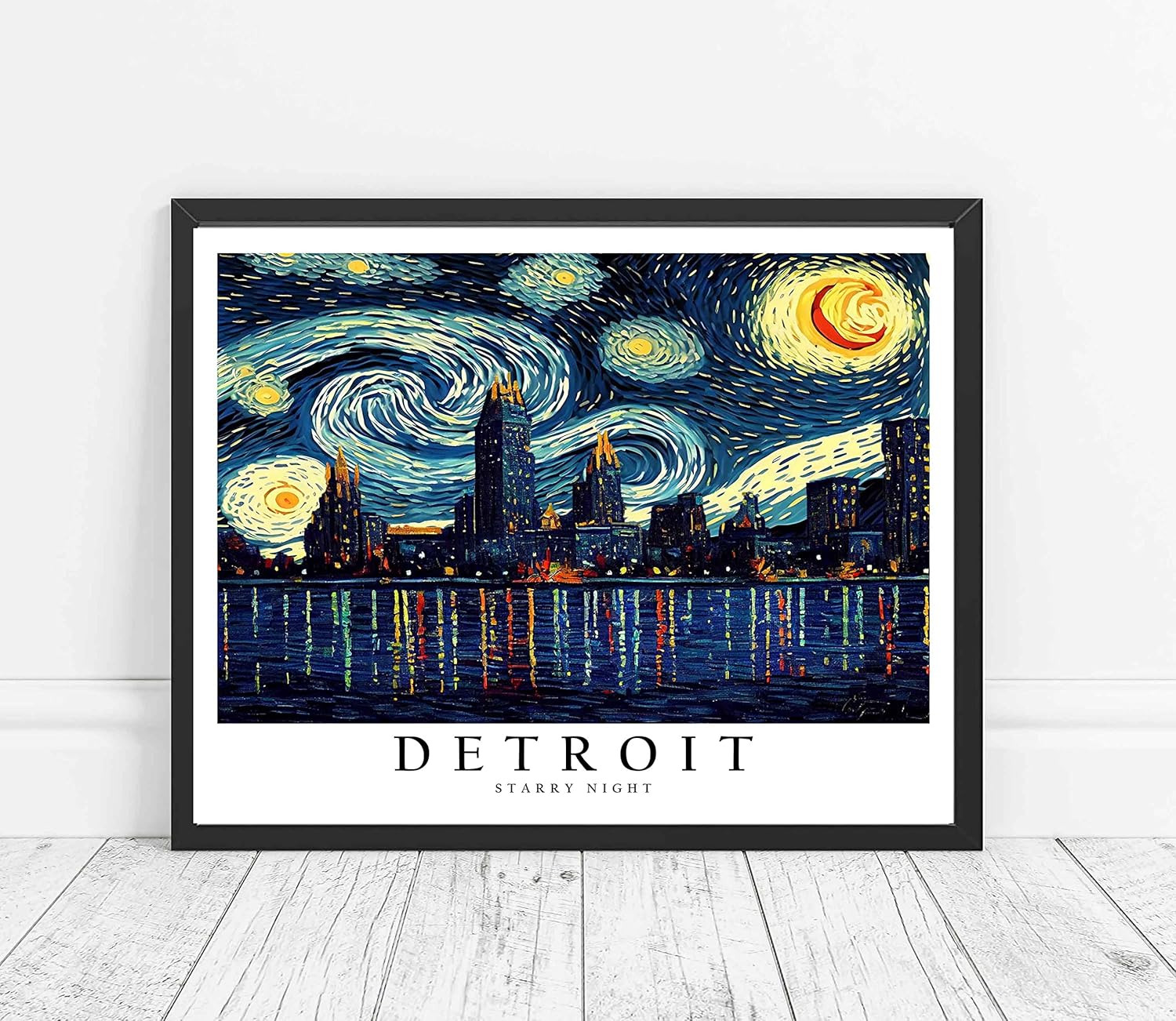 AVOI Detroit Art Print Poster, Detroit Starry Night Theme Wall art ...